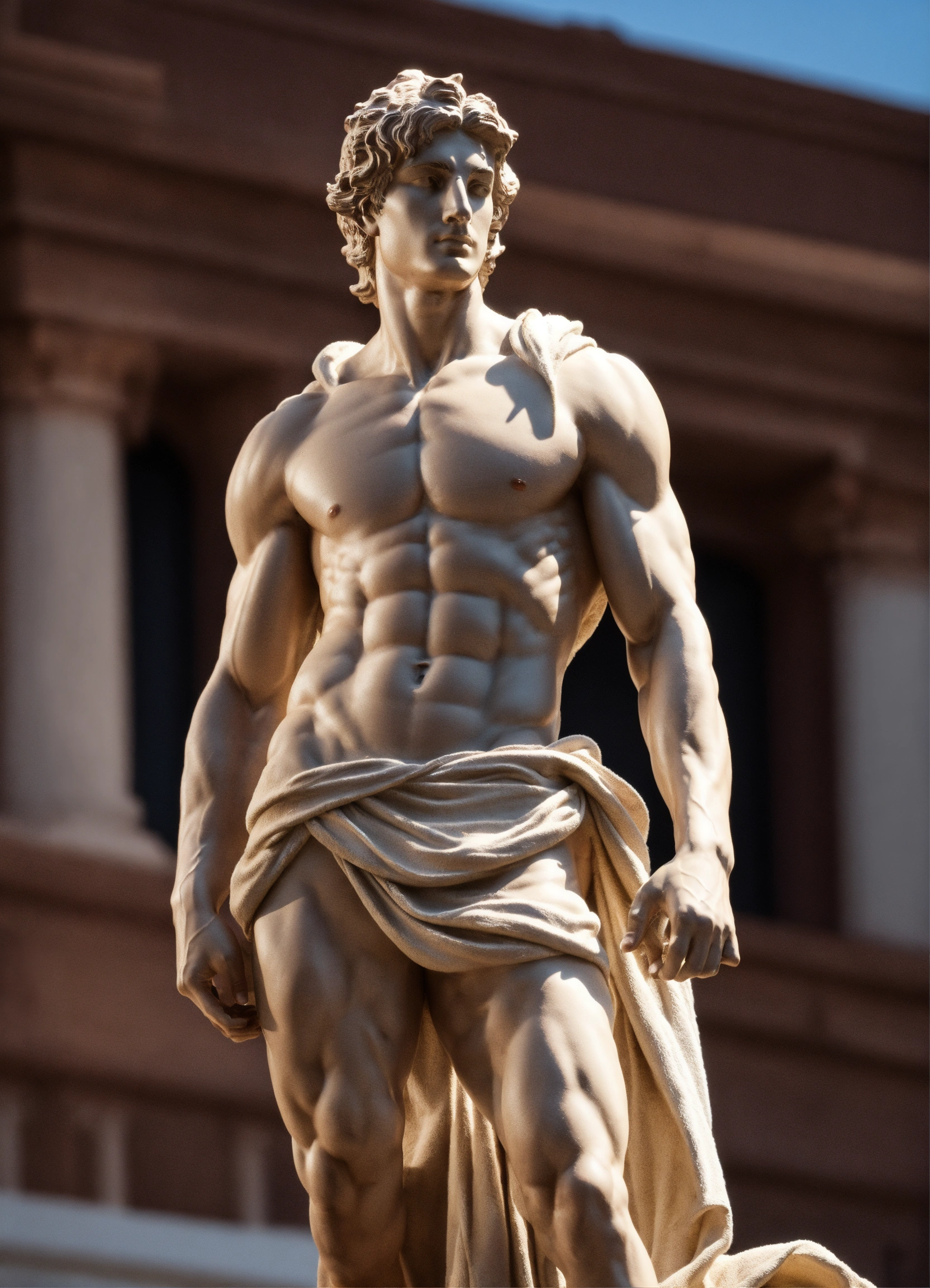 Lexica - Simple muscular greek god statue with middelparting hair with ...