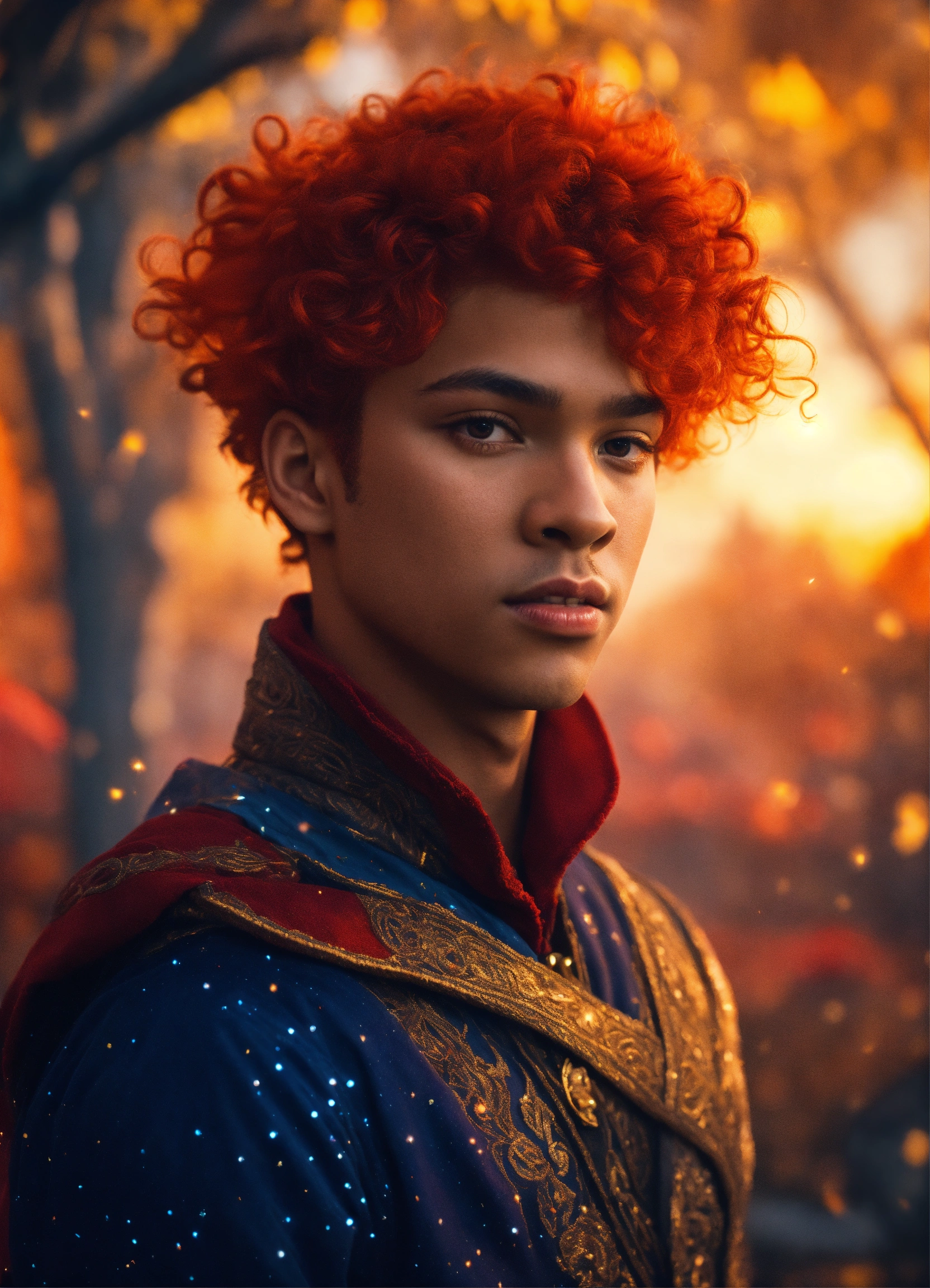 Lexica - Mixed-race people boy prince red hair magical realism 4k