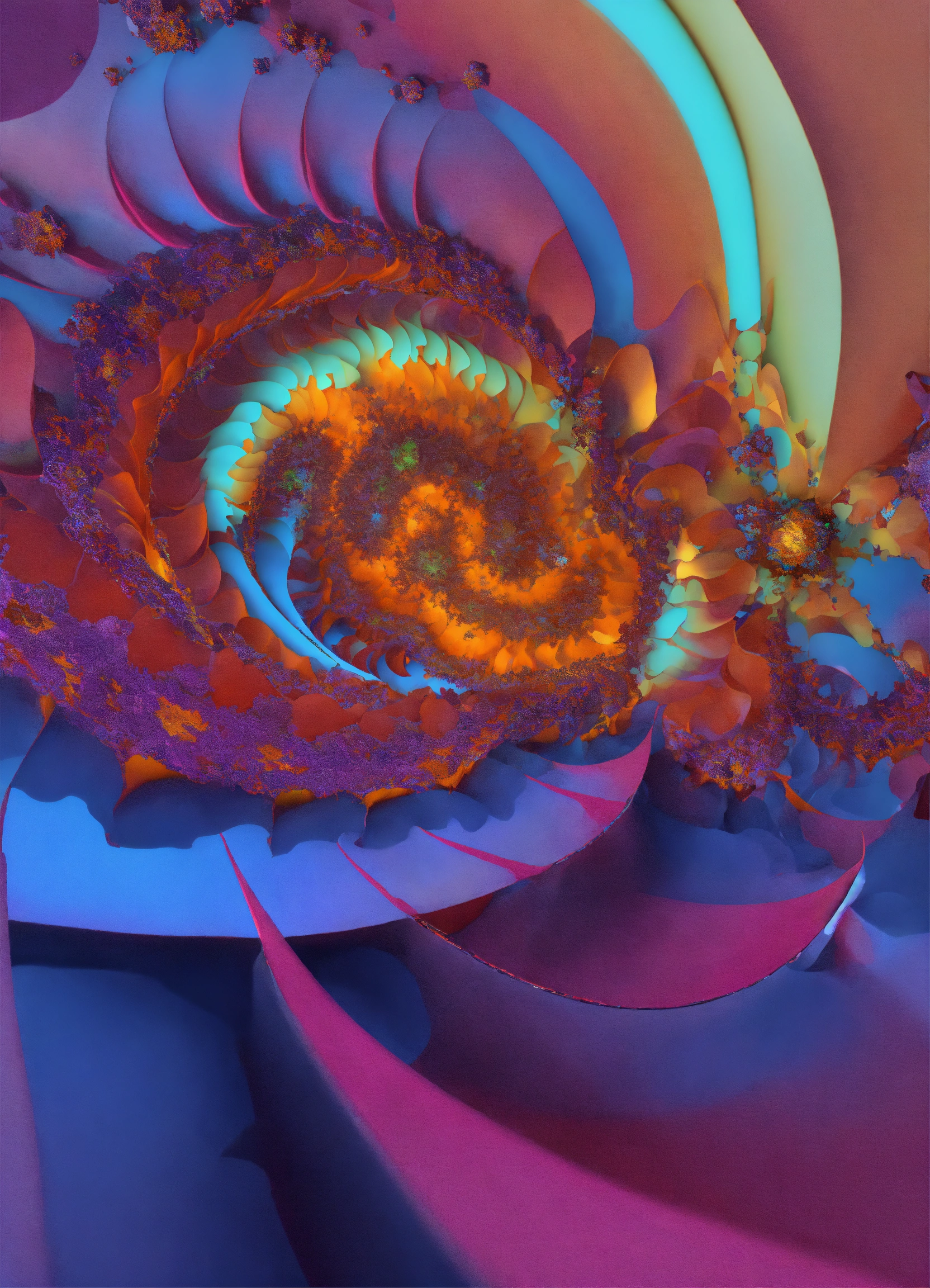 Lexica - Hallucinatory Mandelbrot fractal image super complex wave 3D