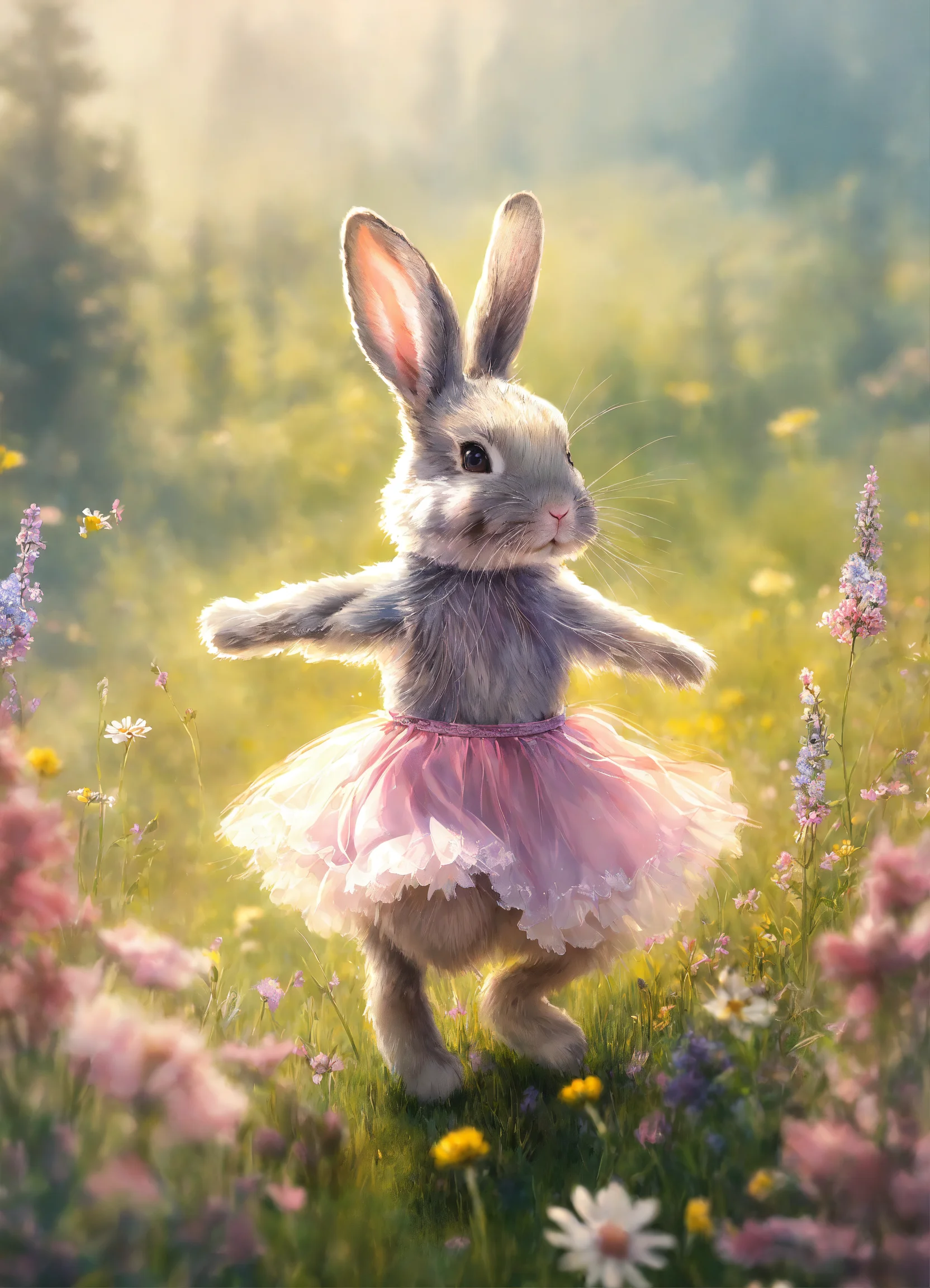 Lexica - A rabbit wearing a tutu
