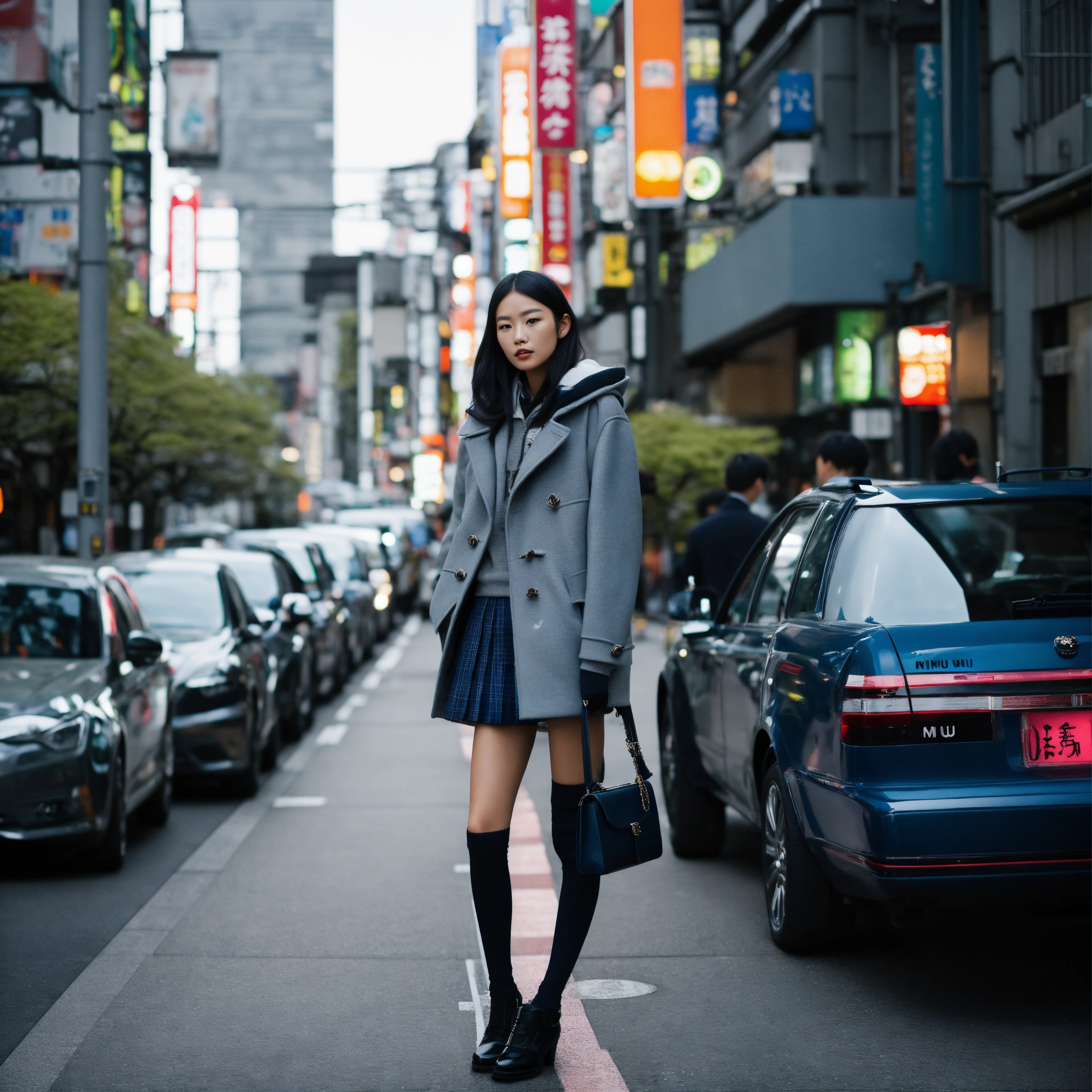 Lexica - A scene in Tokyo with a model in a polished student uniform ...