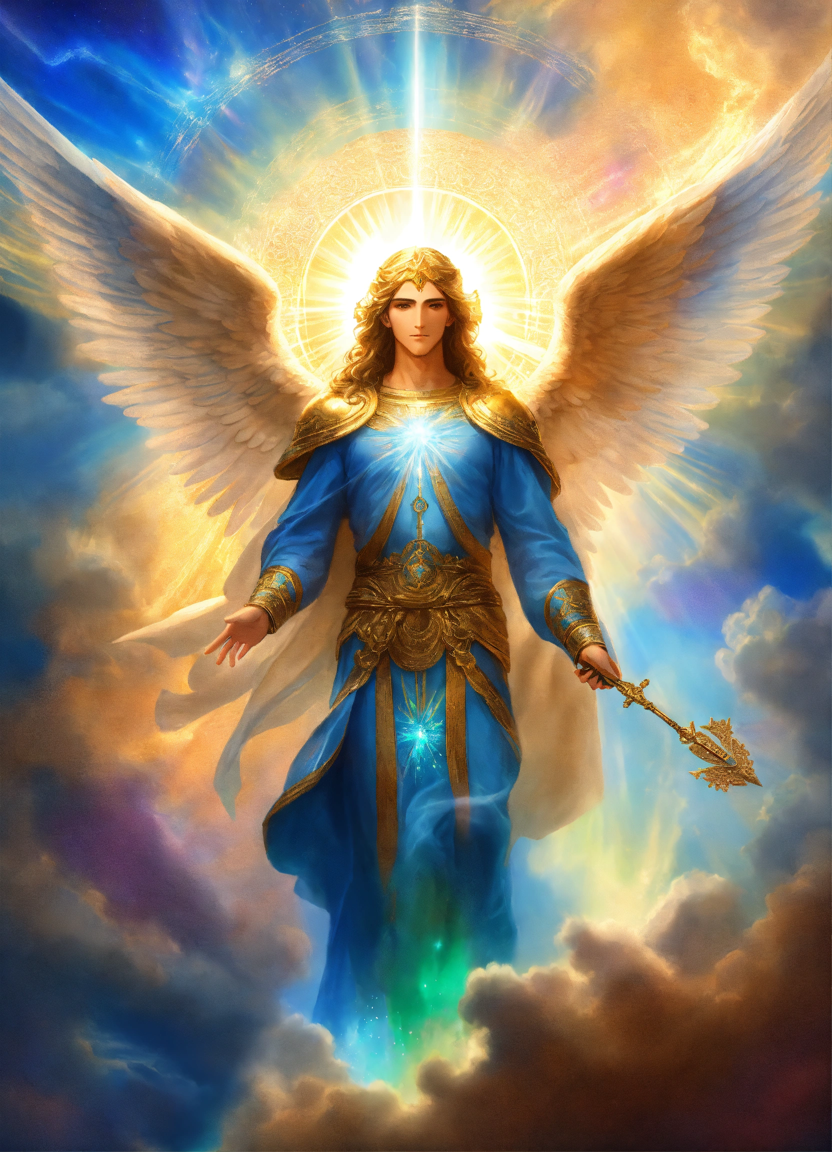 Lexica - Archangel Michael with an ancient visage, divine aura ...