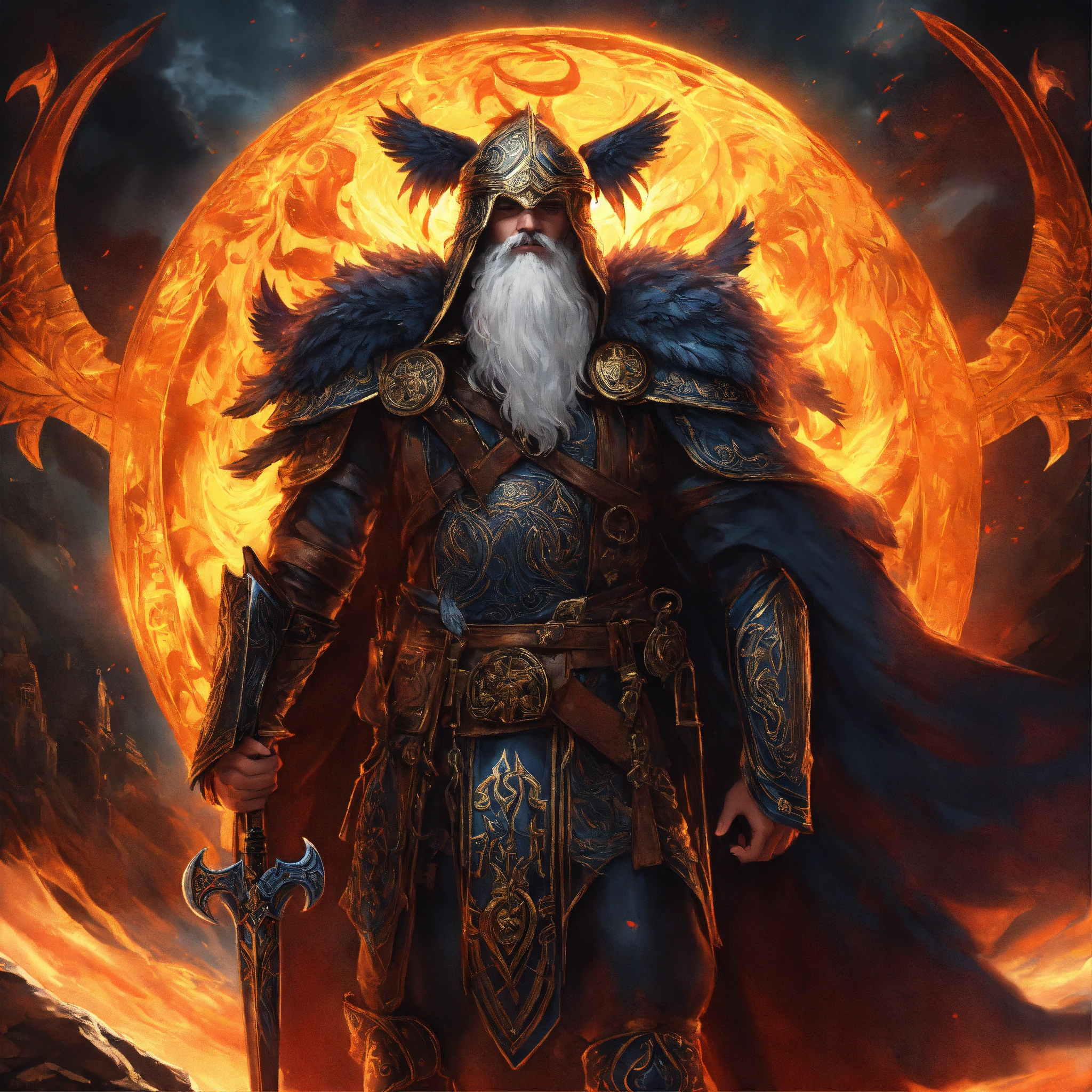 Lexica - Draw Odin and Hel in a face-to-face encounter. Odin should be ...