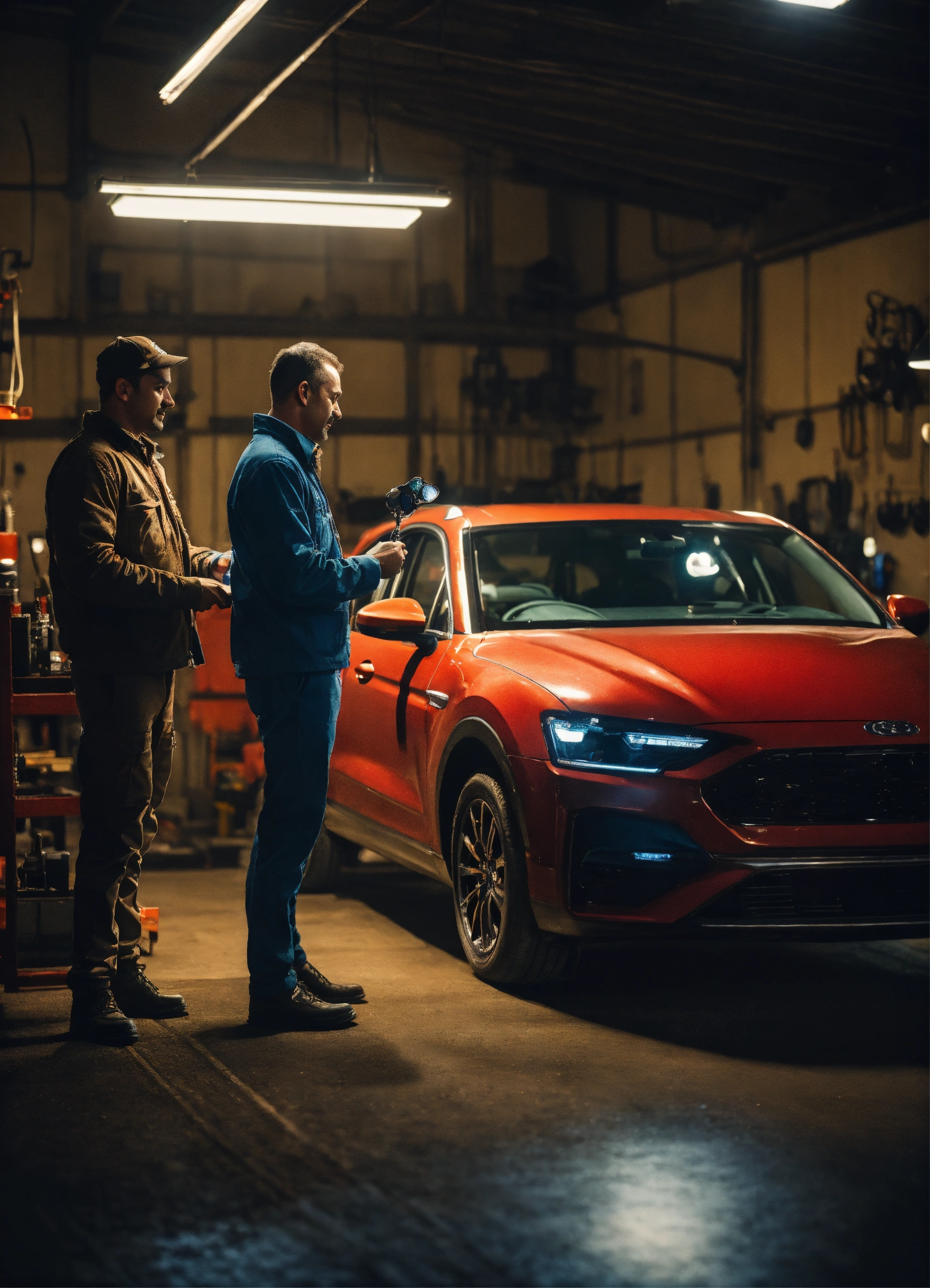 Lexica - A proud mechanic, standing confidently, handing over car keys ...