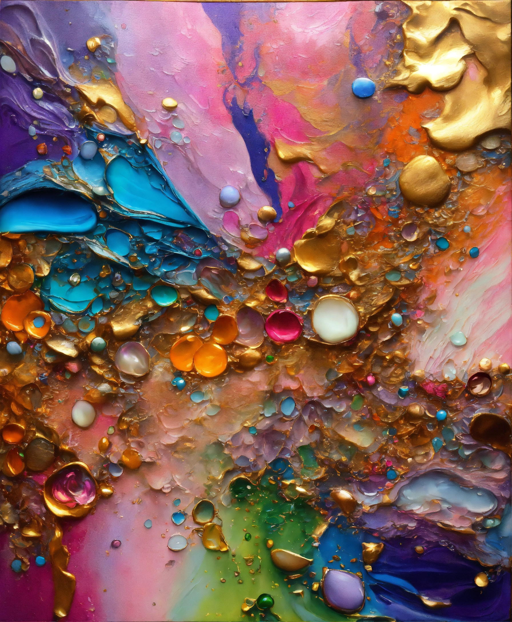 Lexica - Colorful abstract painting oil and water complex complicated ...