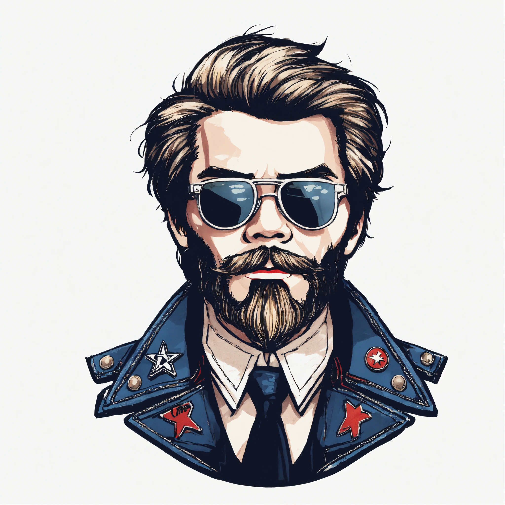 Lexica - Illustration of a cool Friedrich Engels in a rocker avatar ...