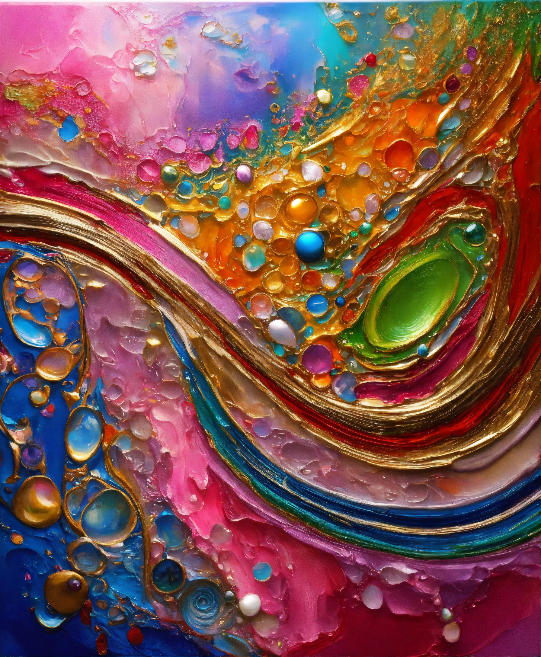 Lexica - Colorful abstract painting oil and water complex complicated ...