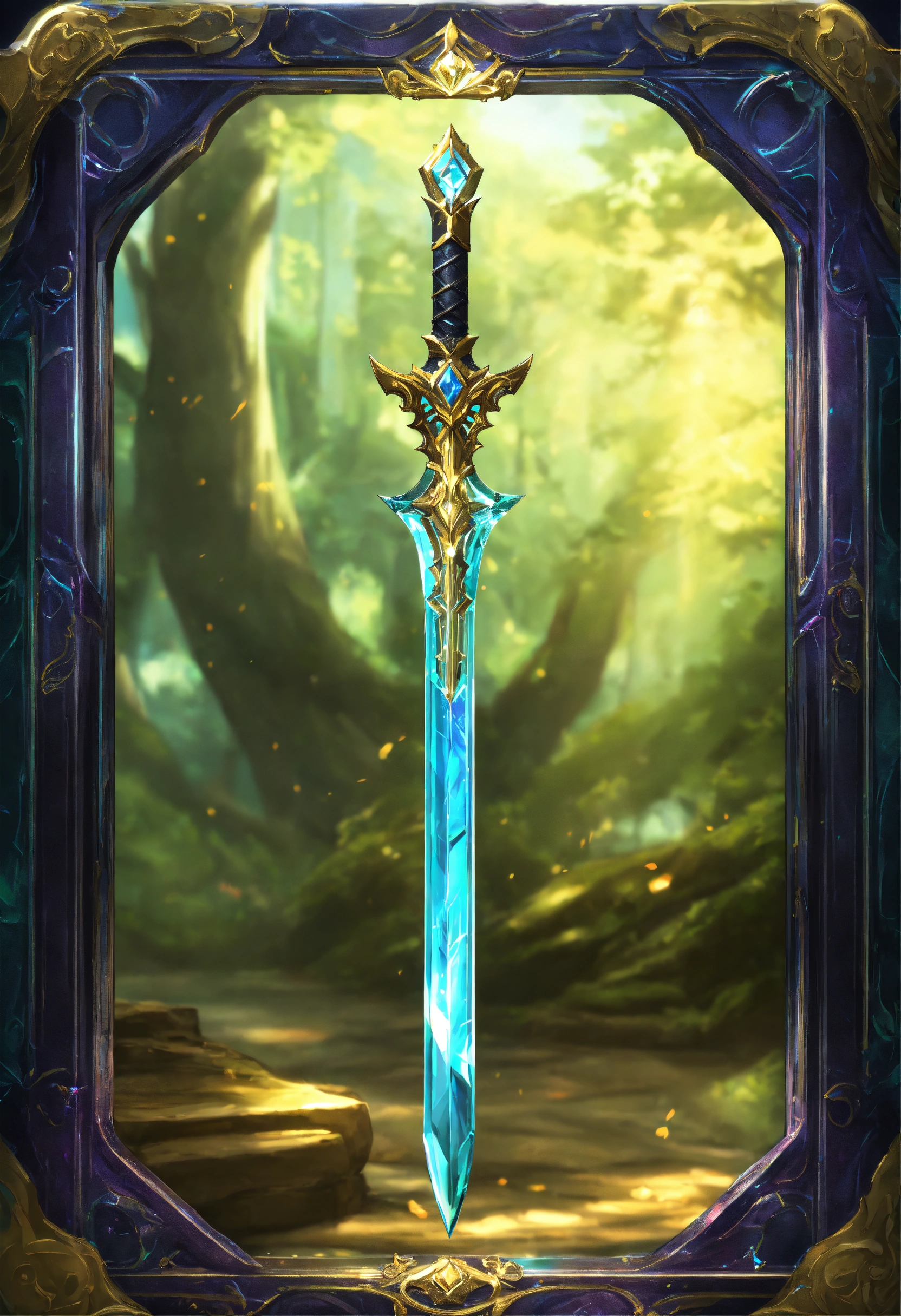 Lexica - Glass iridescent energy Legendary black sword artifact