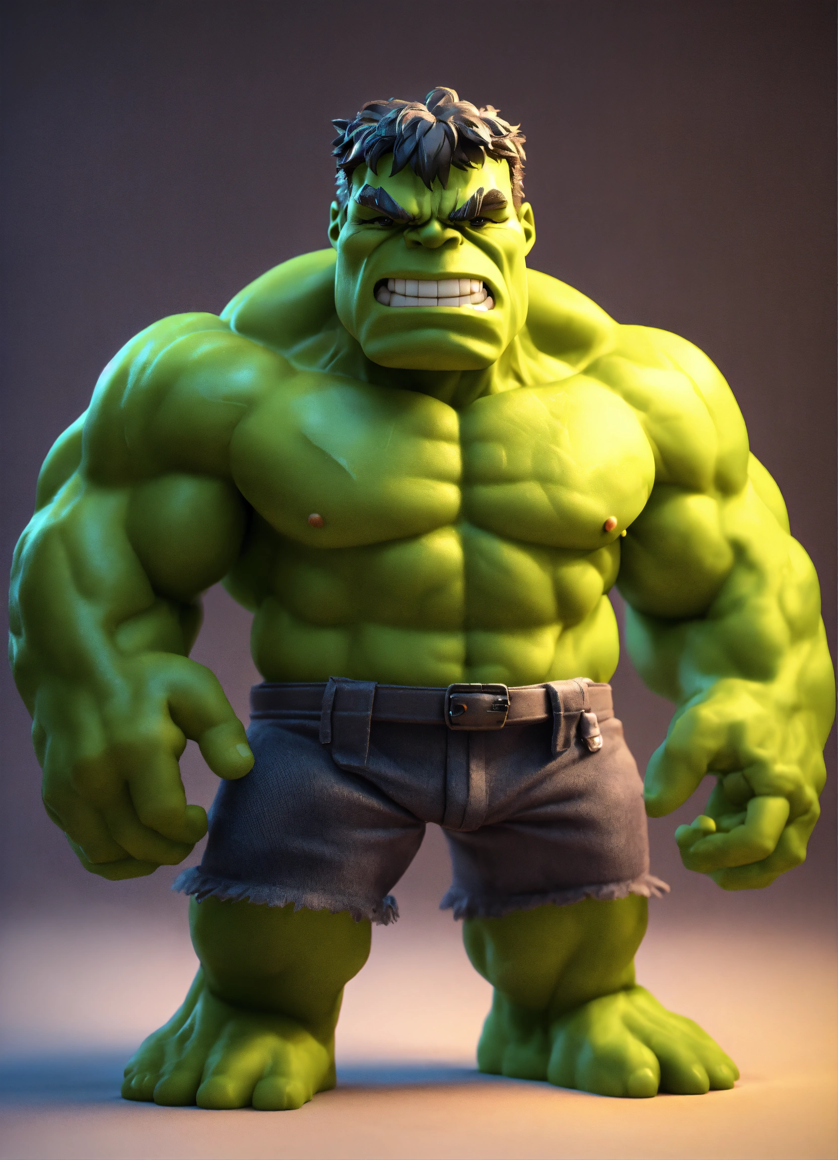 Lexica - Cute 3d render simple cartoon of toy art Hulk