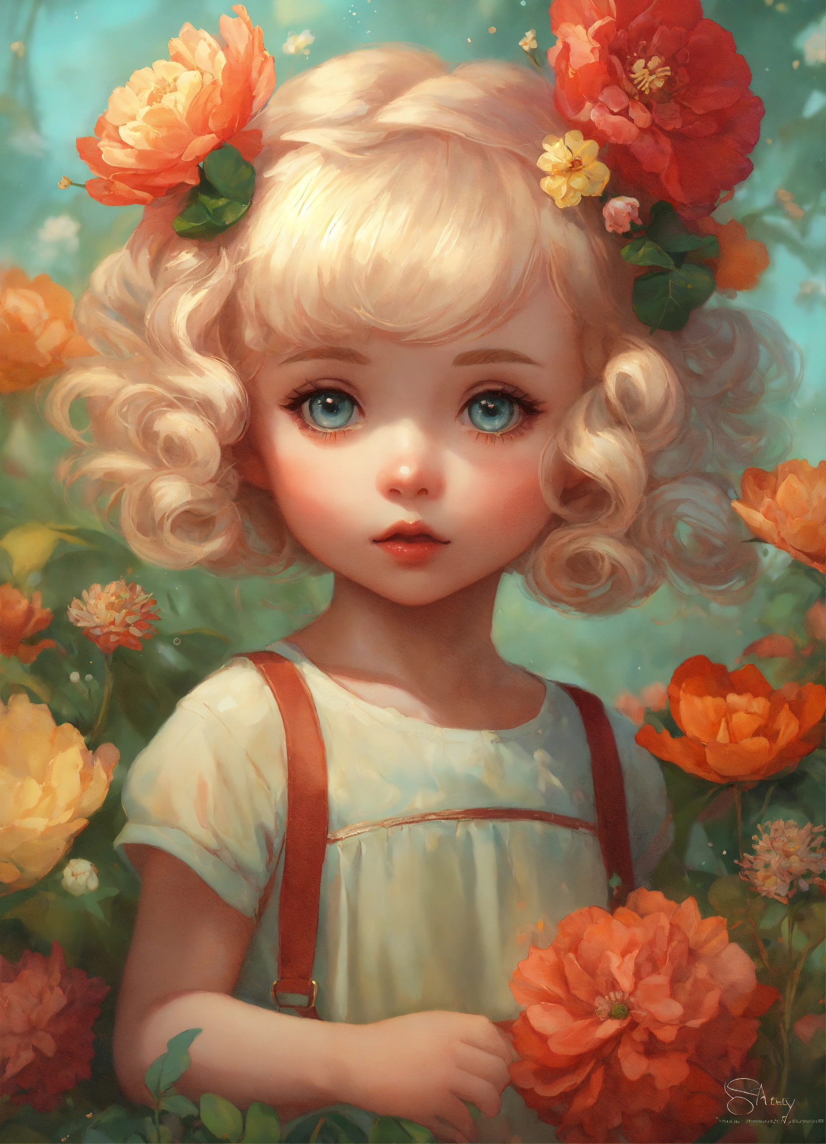 Lexica - Portrait of a cute chibi girl kewpie summer clothes, long ...