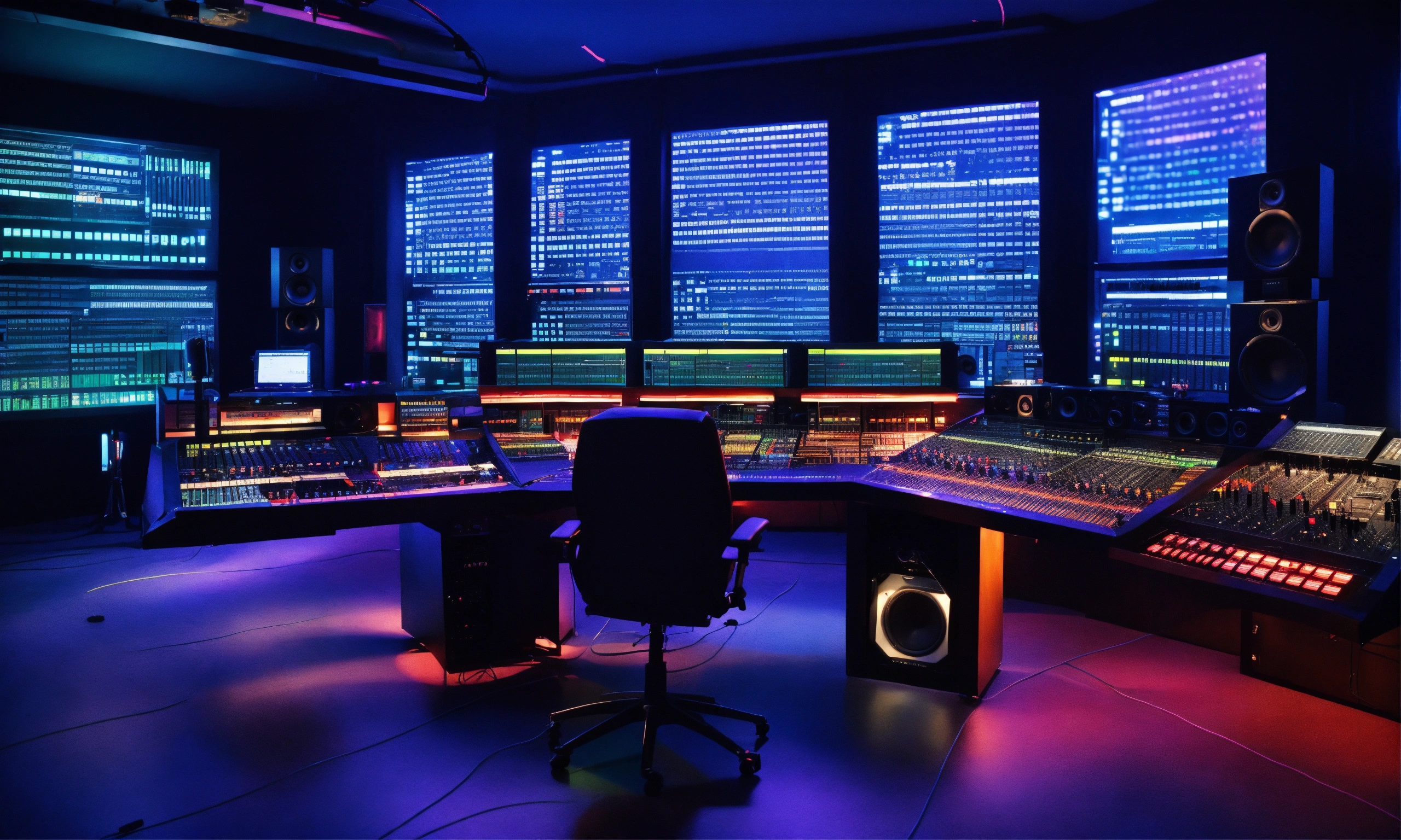 Lexica - Mega modern audio studio with noire blade runner detective ...