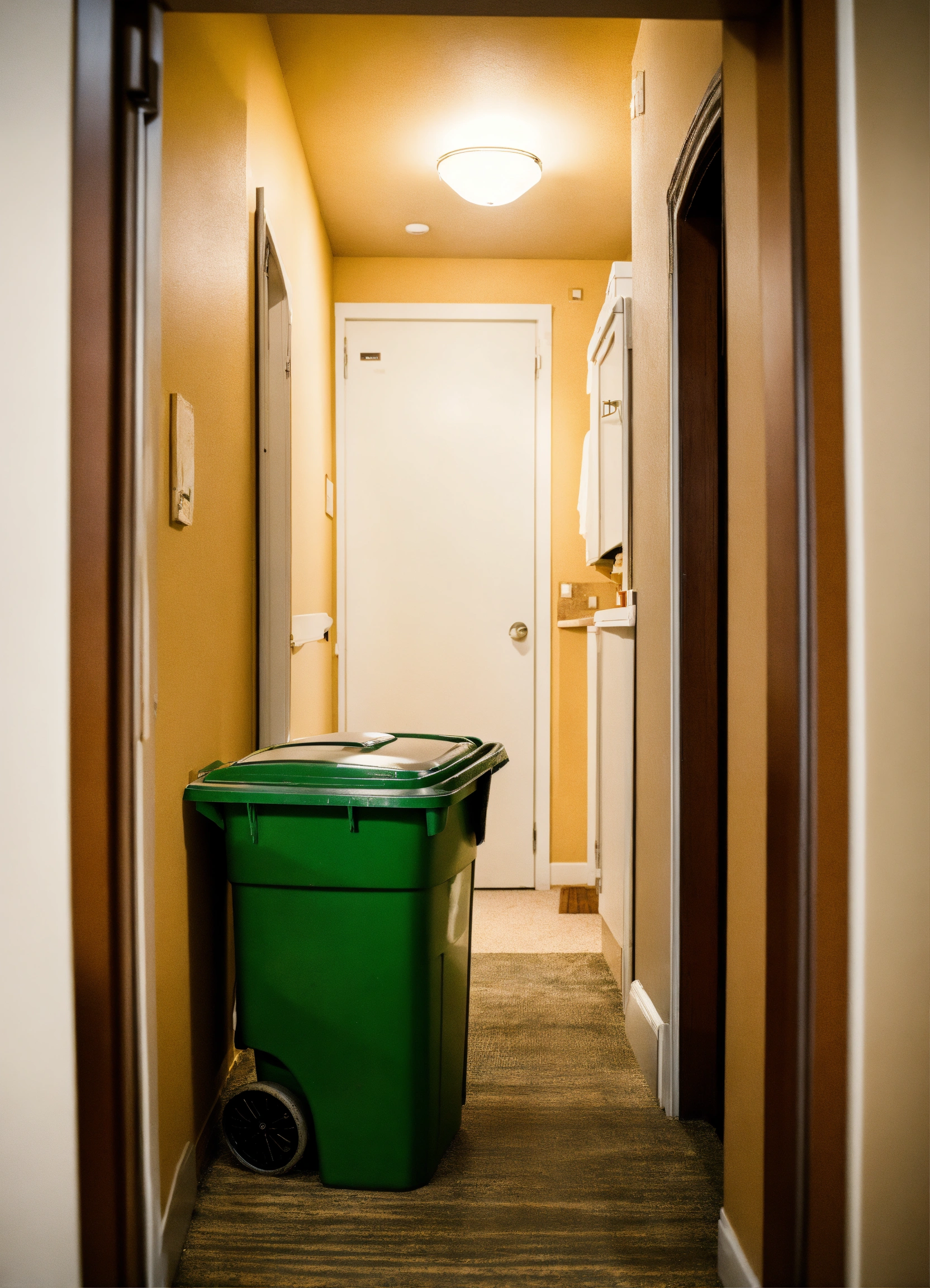 Lexica - Kitchen trash can, outside of apartment door, apartment ...