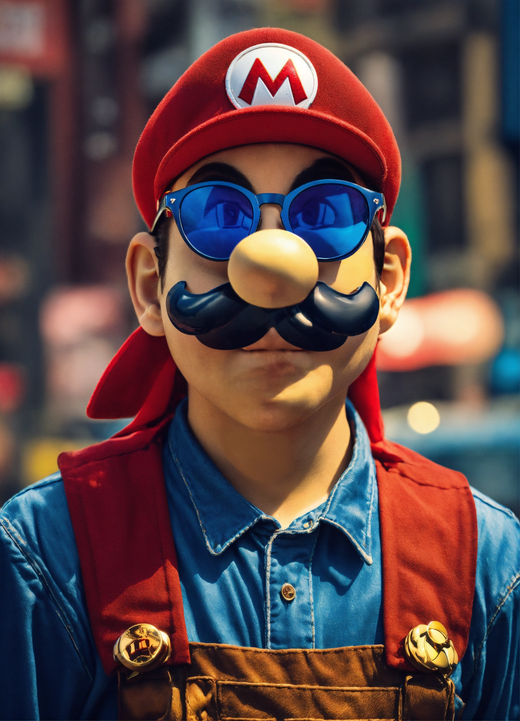 Lexica - Super mario cool sunglasses hip hop portrait