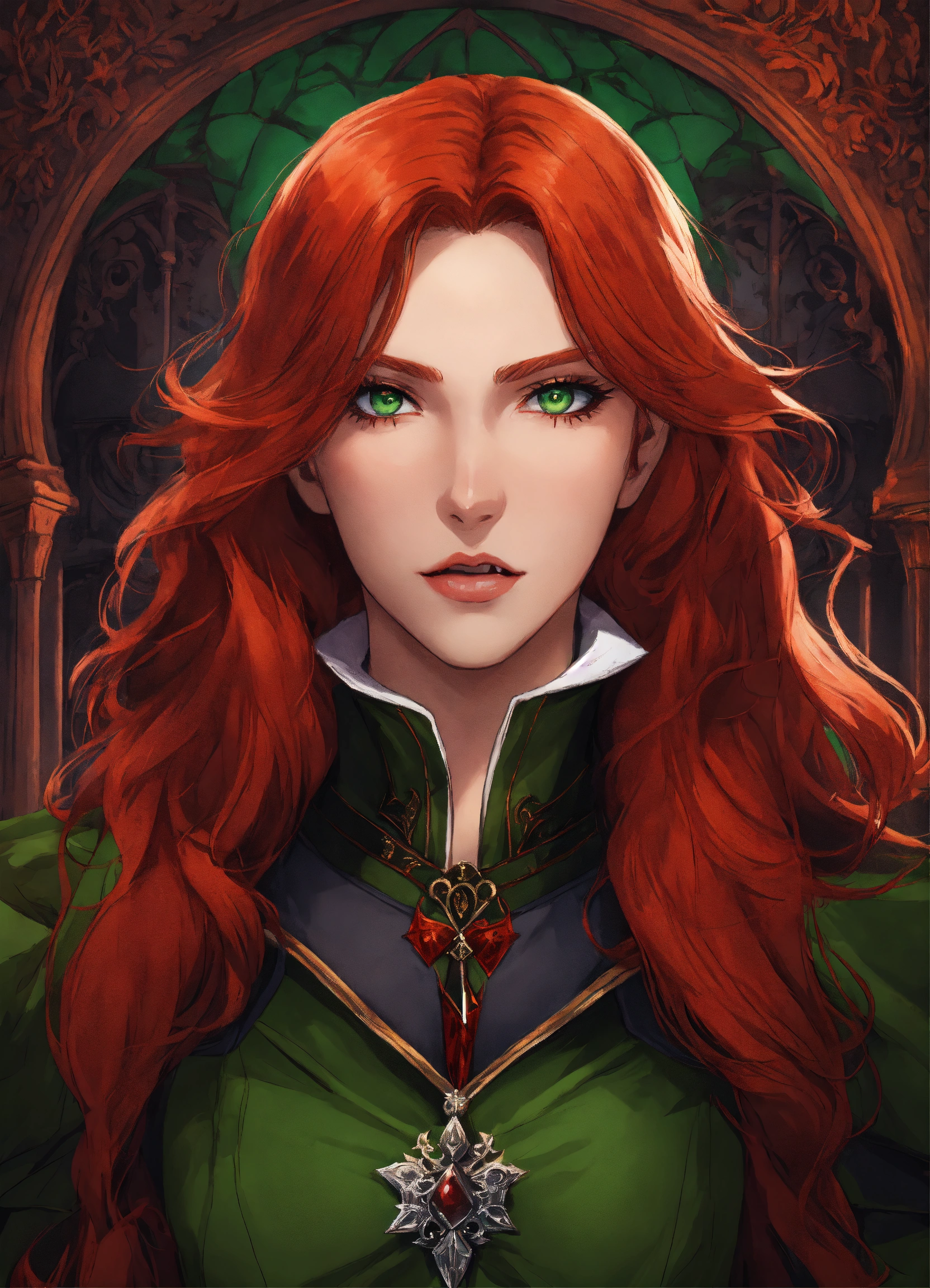 Lexica - Beautiful redhead woman in the style of anime castlevania ...