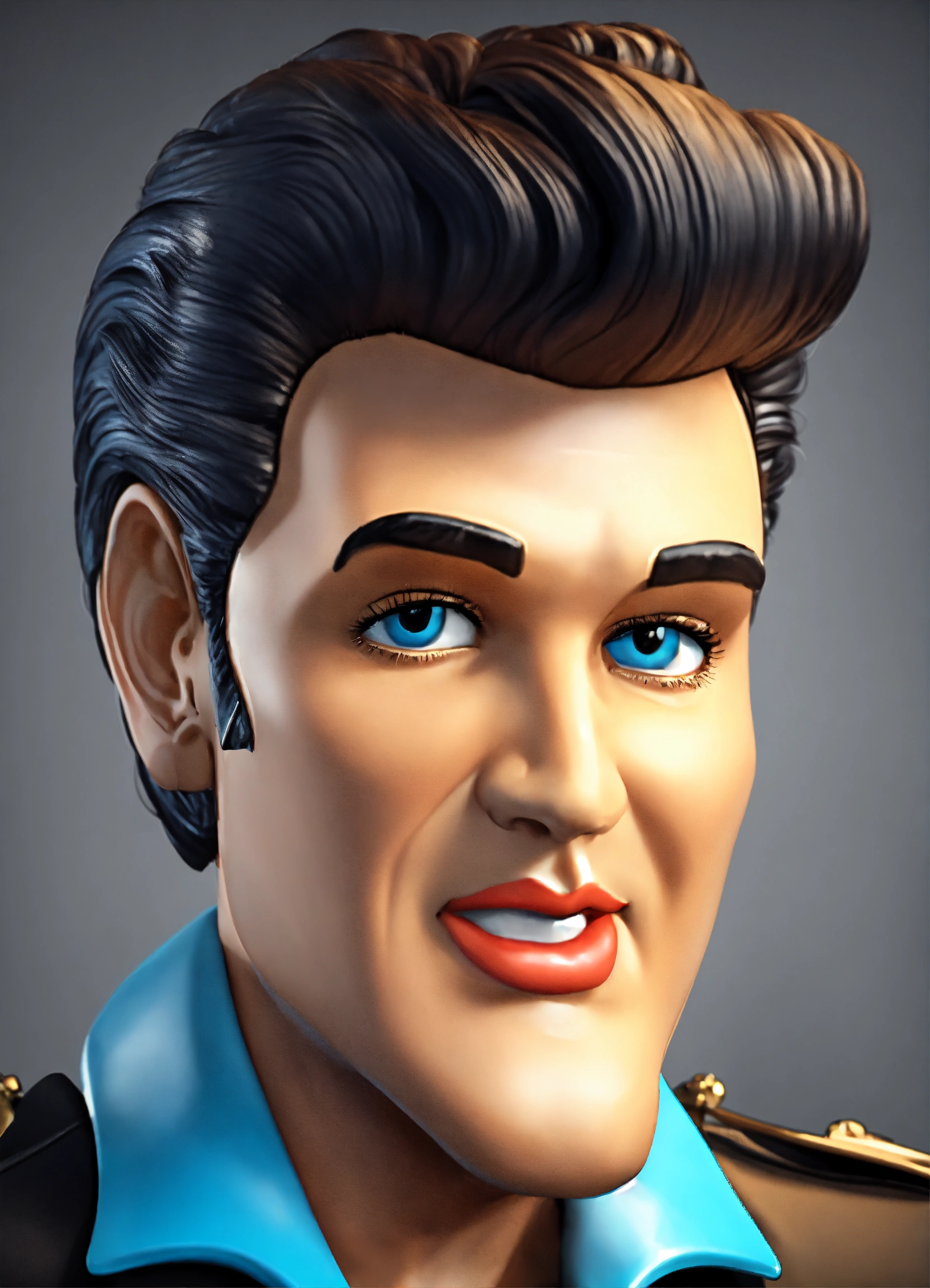 Lexica - Elvis presley 3d style cartoon mascot face