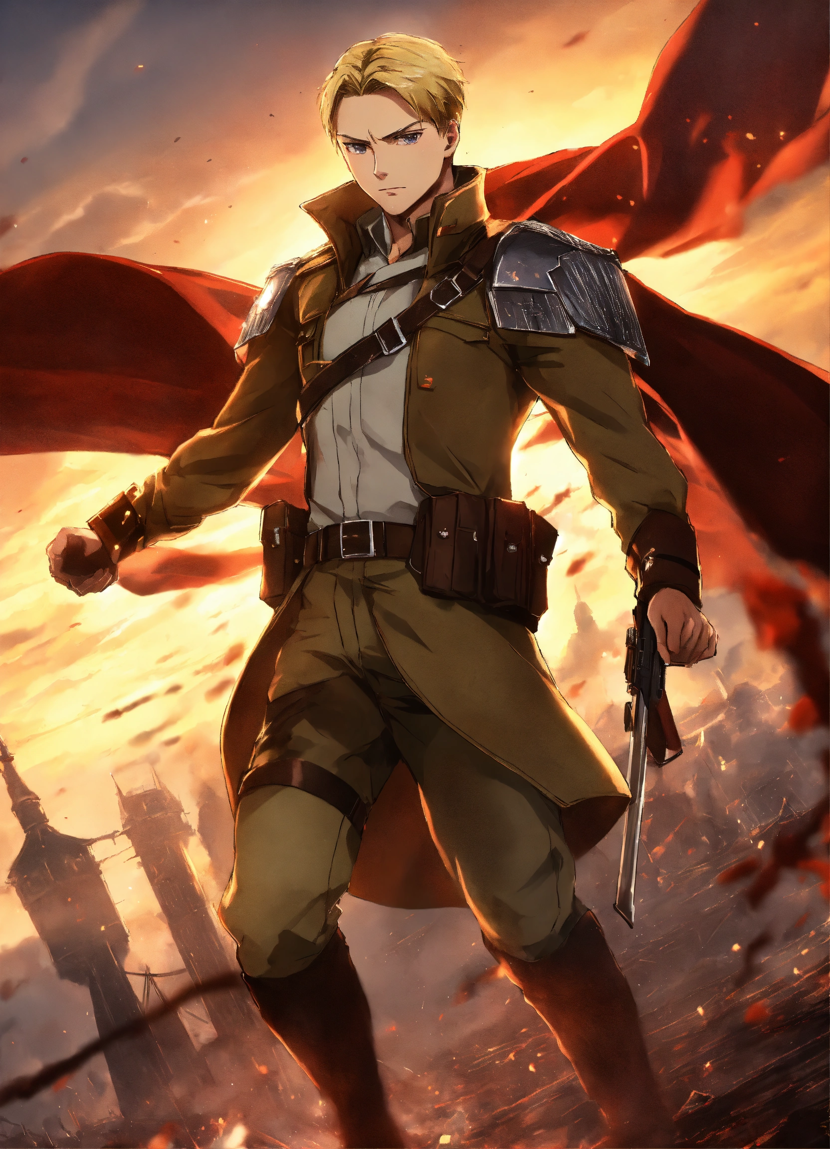 Lexica - Attack on tittan, one arm, Commander Erwin, 8k,