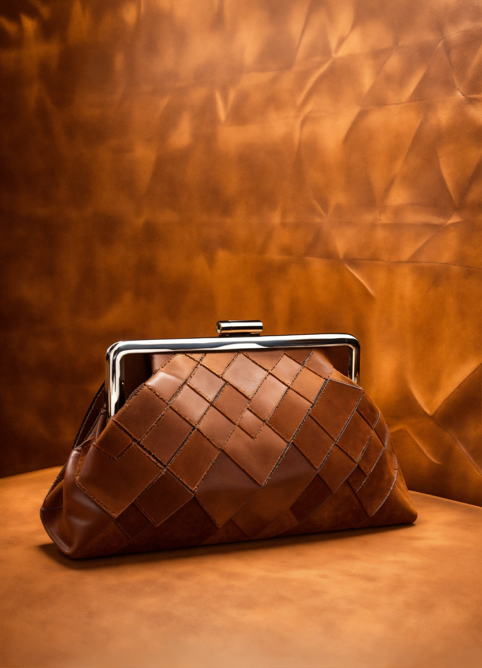 Lexica - Innovative brown matelassé leather clutch leather luxury ...