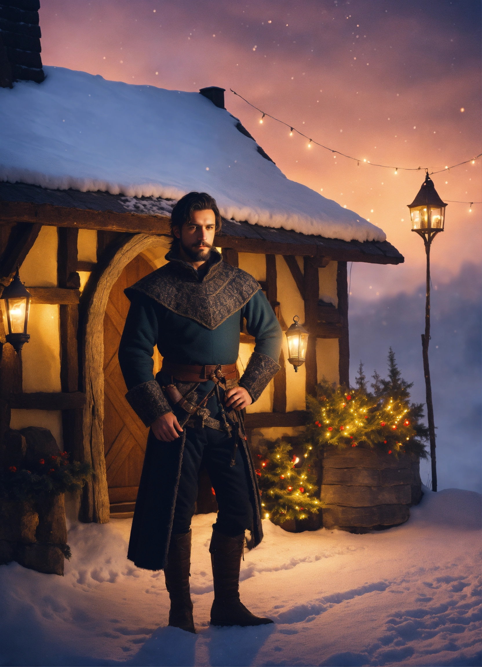 Lexica - Attracitve dark haired man with short beard dressed in ...