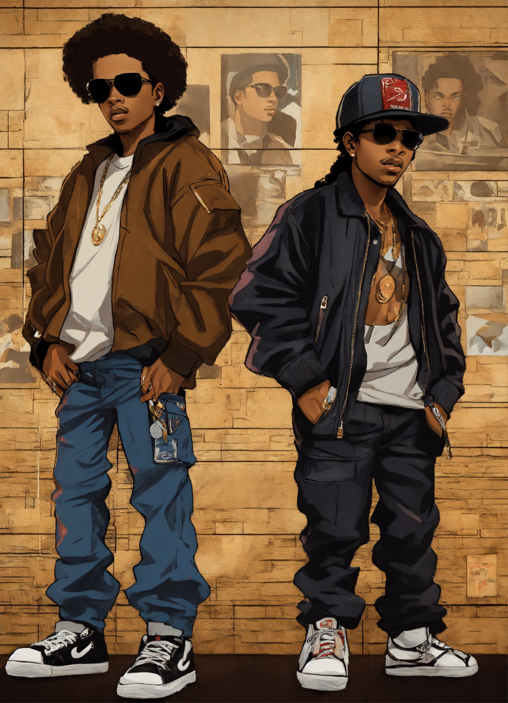Lexica - Hip hop art style Eazy-E boondocks full body