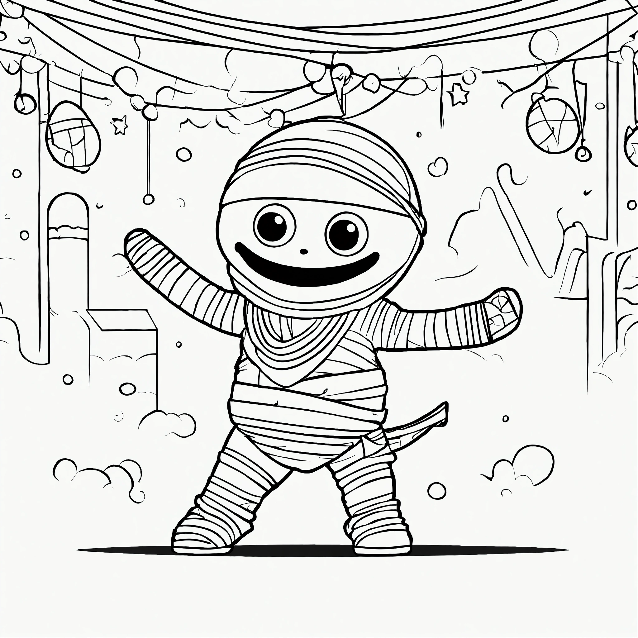 Lexica - Cute Happy Mummy A mummy dancing at a disco. for a toddler's ...