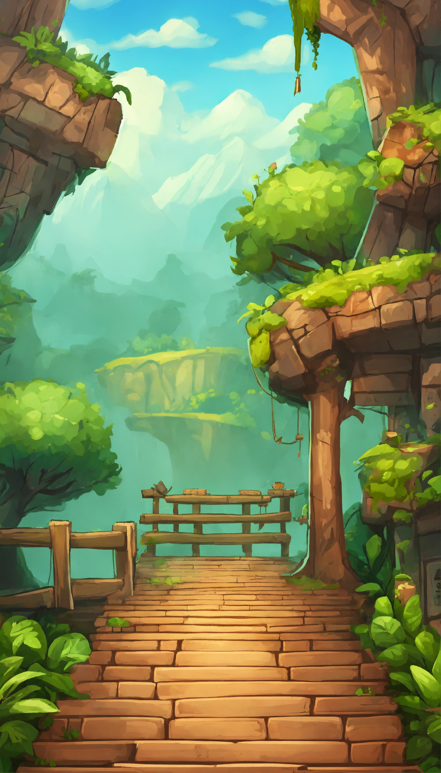 Lexica - Hand painted 2d platform game background