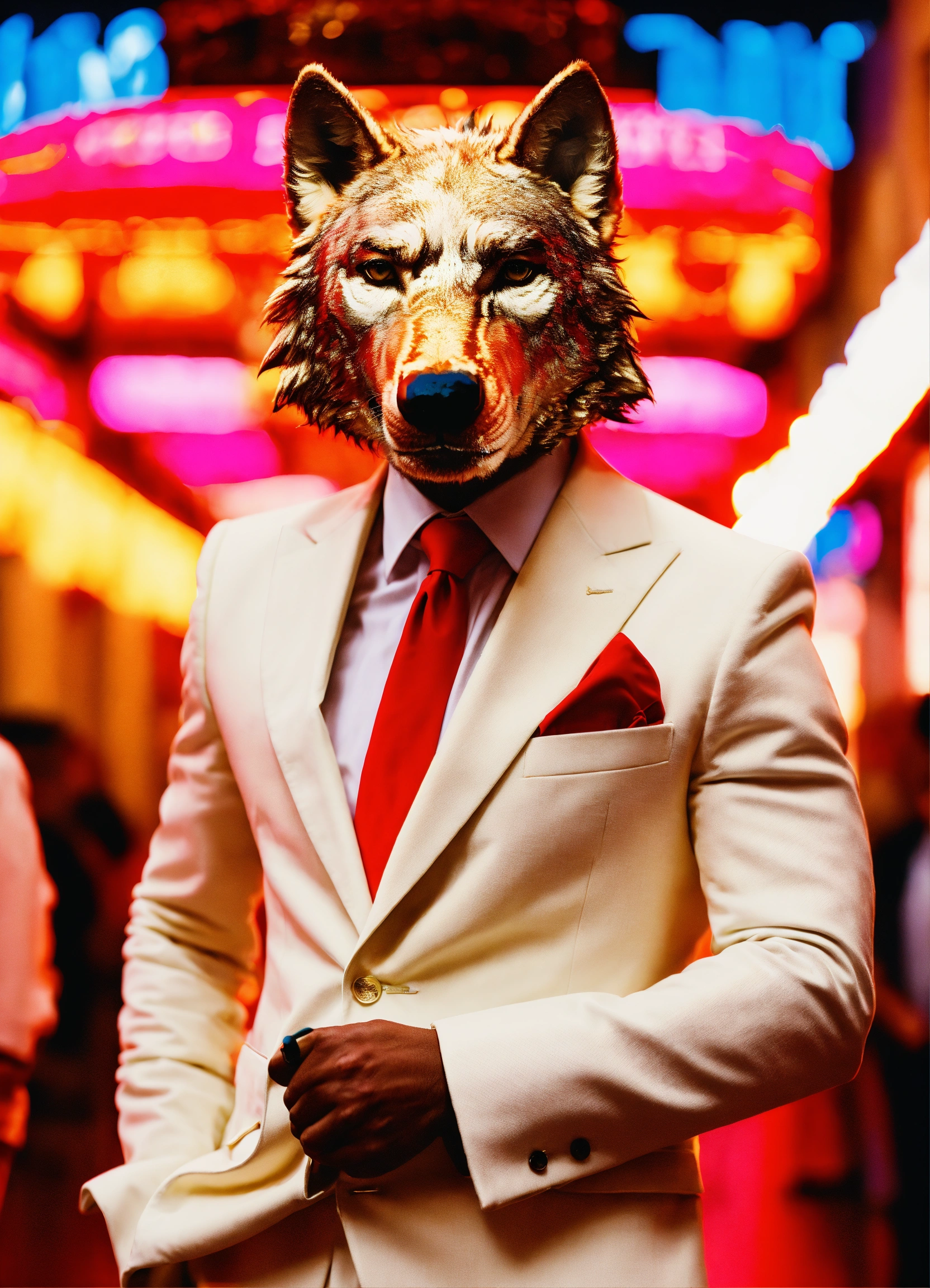 Lexica - Award - Winning Cinematic Still of wolf-Headed body guard ...