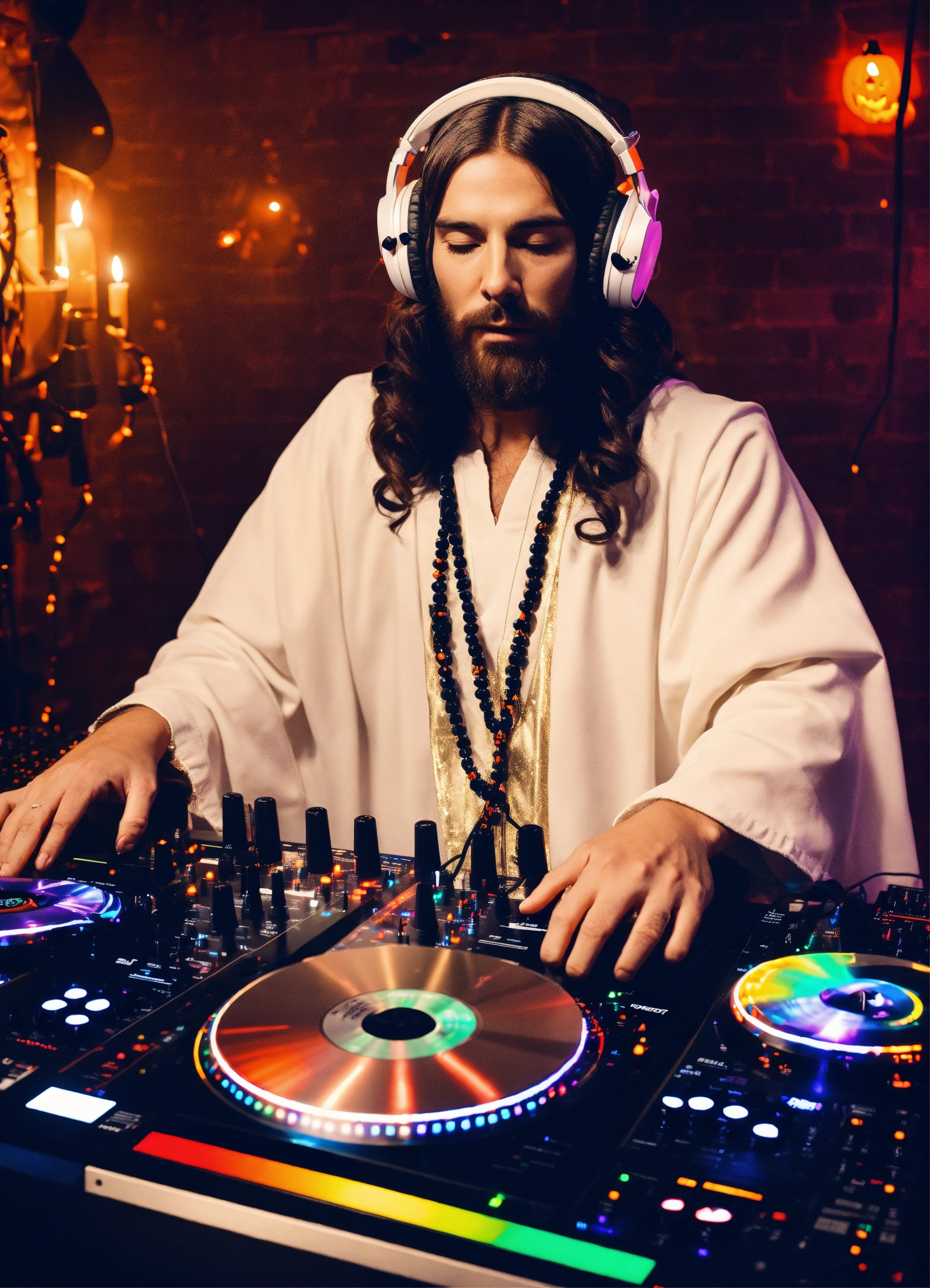 Lexica - Jesus christ celebrating Halloween in a club dj serato ddj1000 ...