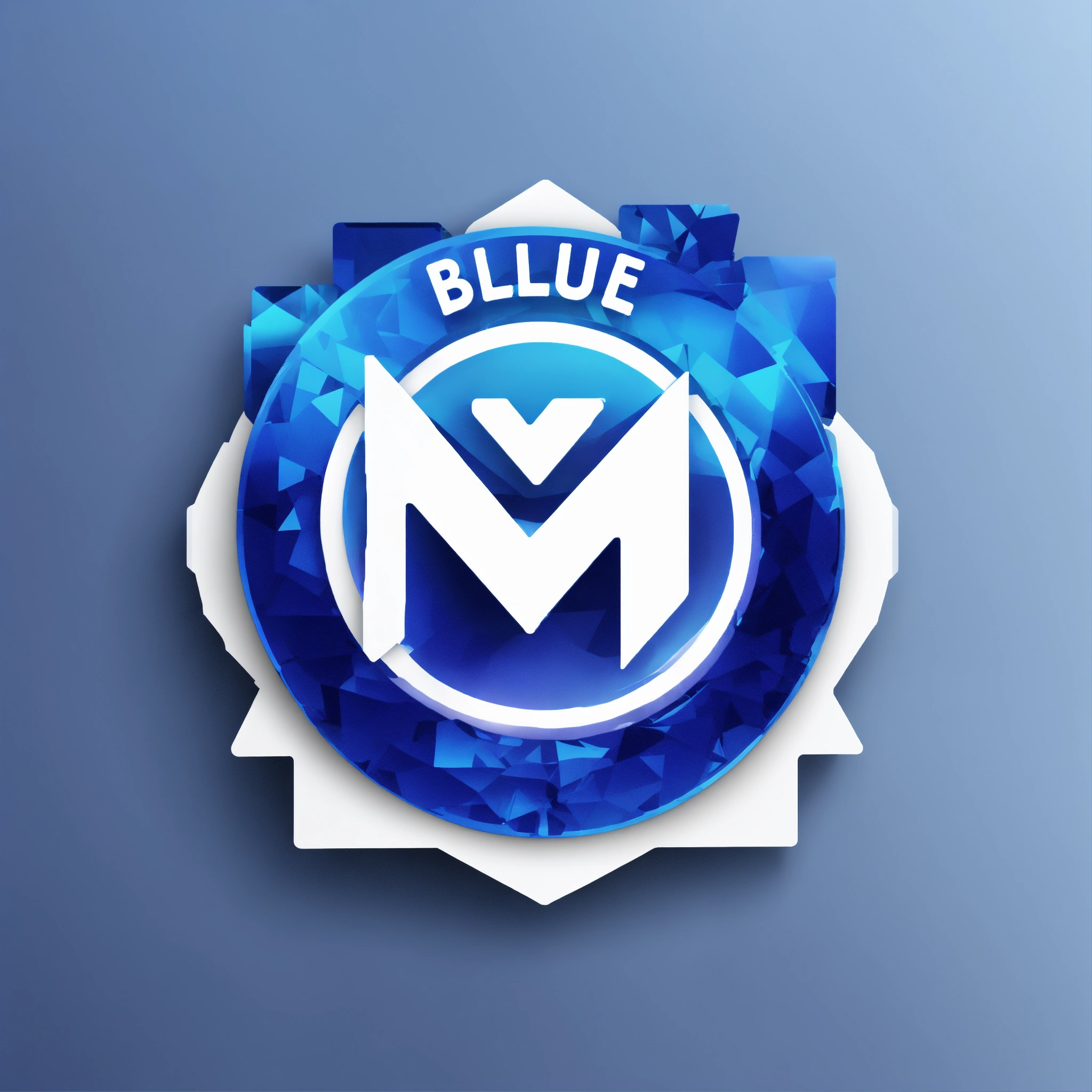 Lexica - Logo design for "Blue M Animations" - blue, white