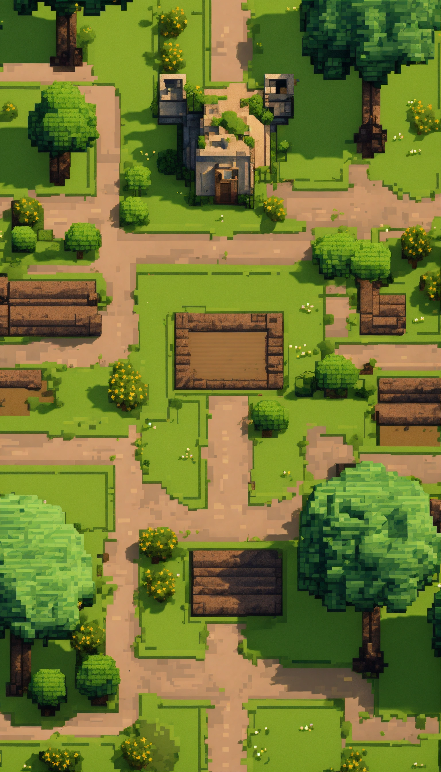Lexica - Top down close up simple blocky pixel image of an empty post ...