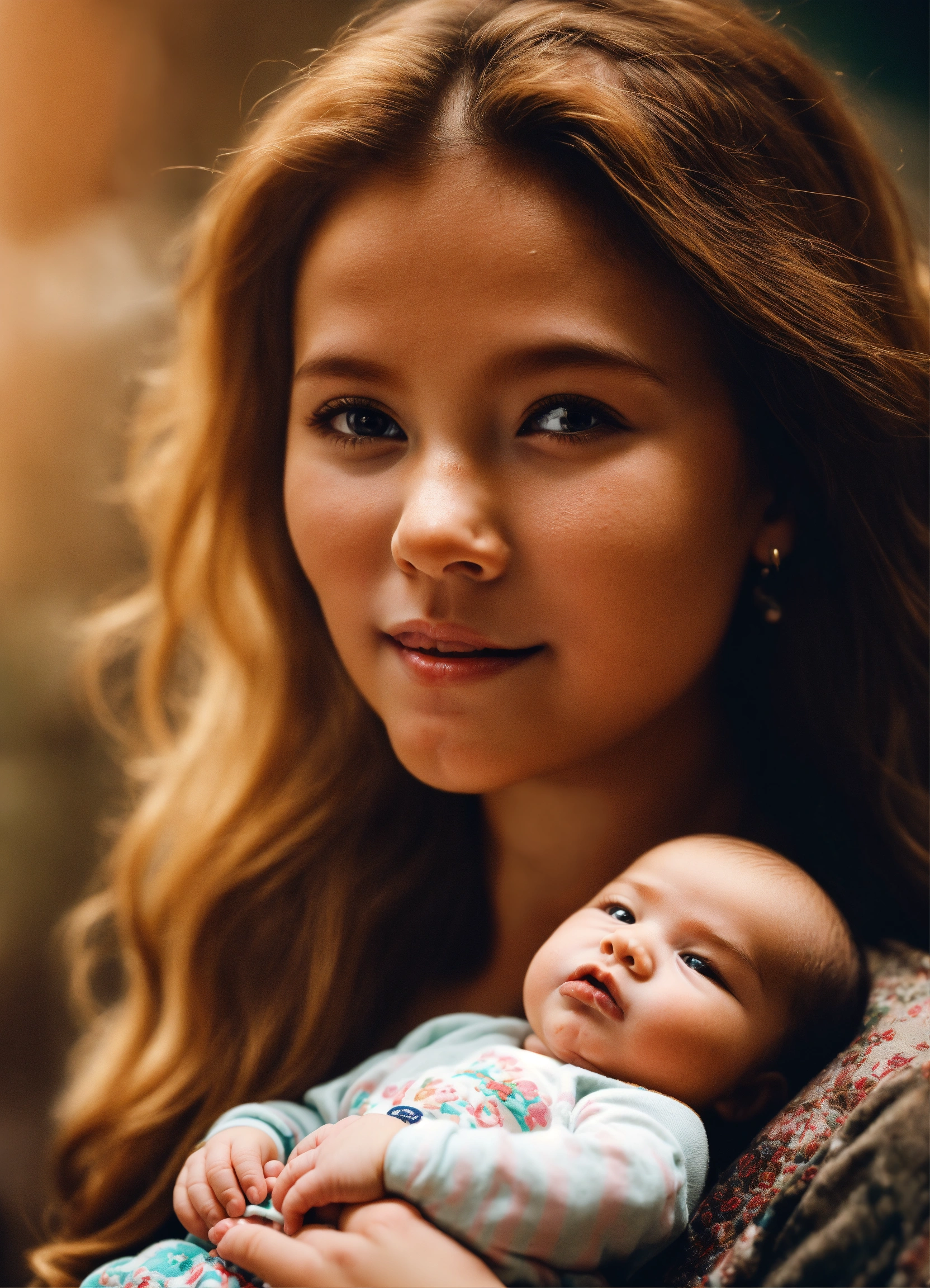 Lexica - Generate a macro image of a baby and a woman, the woman is ...