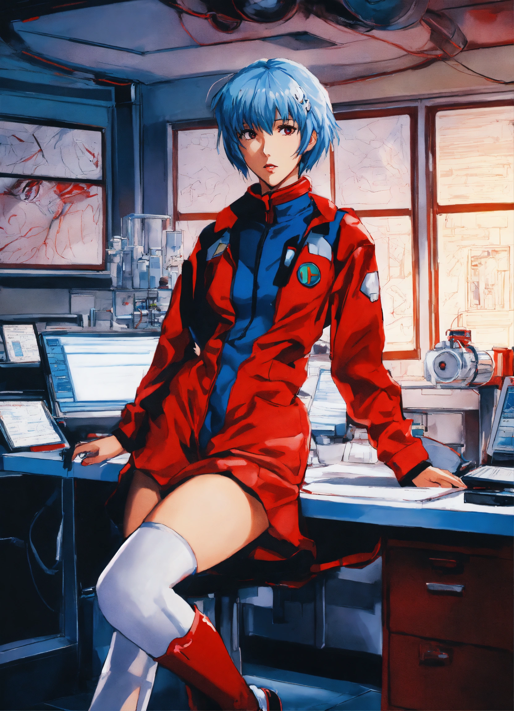 Lexica - Portrait of Rei Ayanami from Neon Genesis Evangelion, inside ...