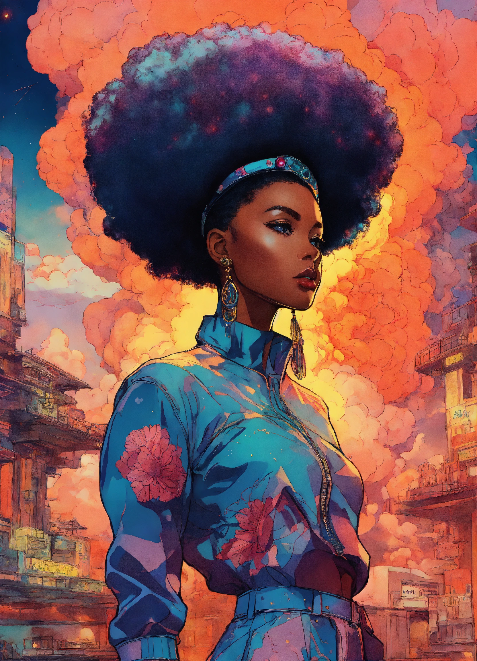 Lexica - Stylish afro queen haute couture outfit in the style of 90's ...
