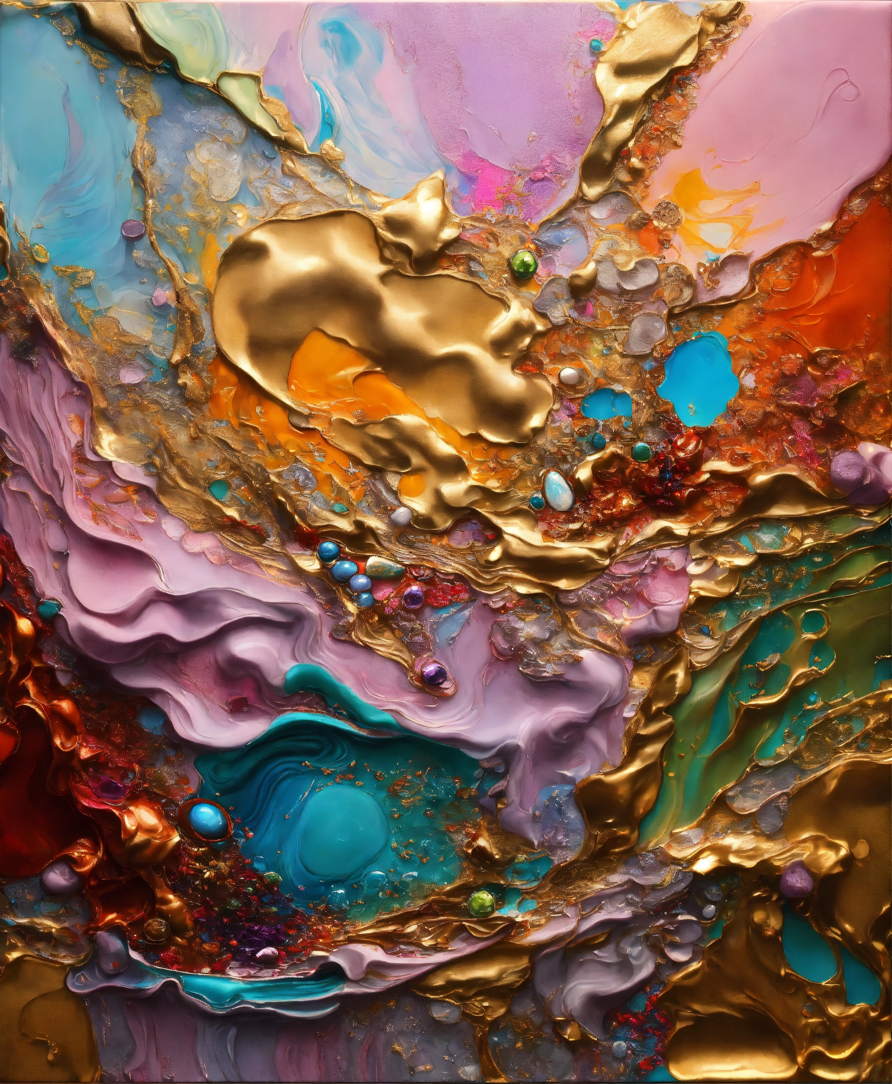 Lexica - Colorful abstract painting oil and water complex complicated ...