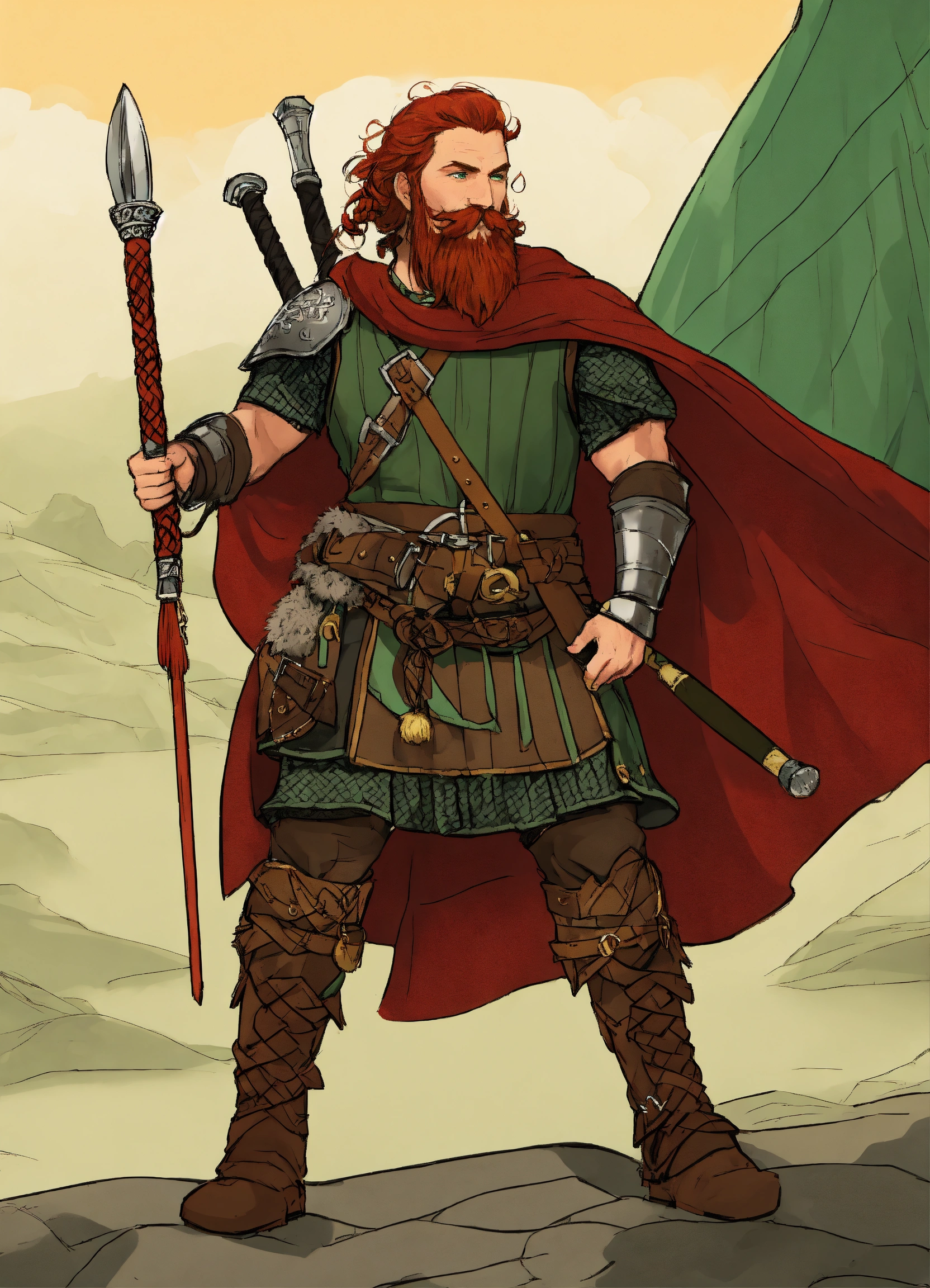 Lexica - D&D Celtic warrior with kilt and muted green armor, bagpipes ...