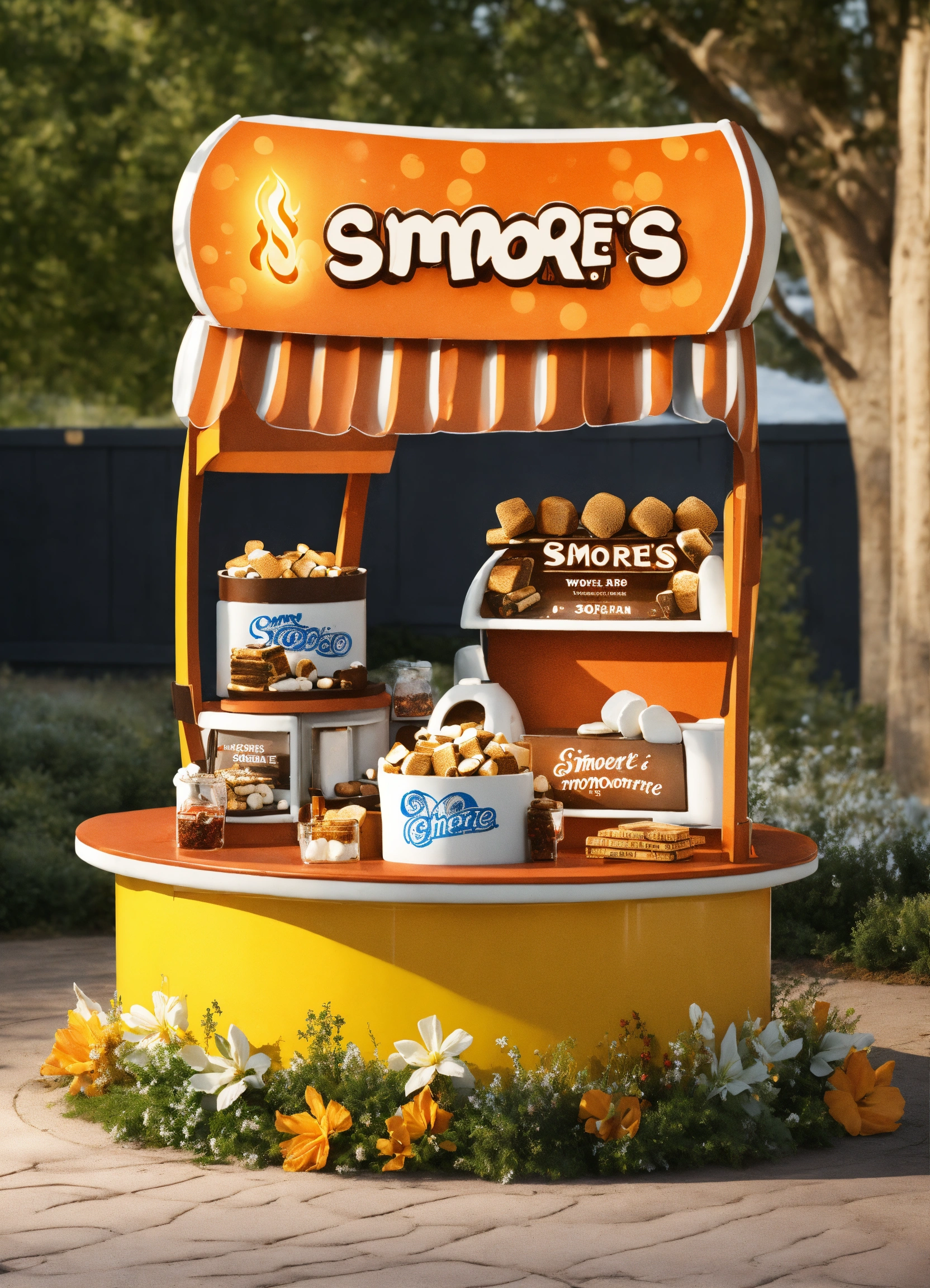 Lexica - Elegant igloo booth to sell smores outdoor 3d sign