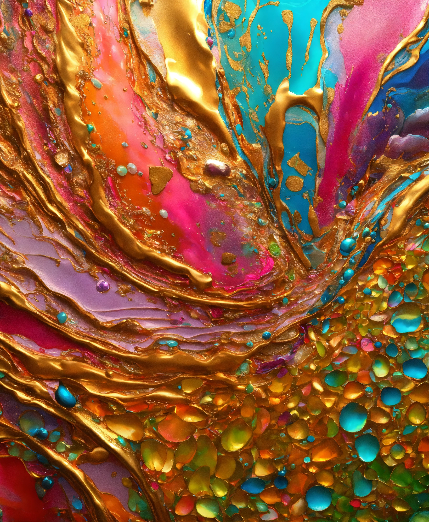 Lexica - Colorful abstract painting oil and water complex complicated ...