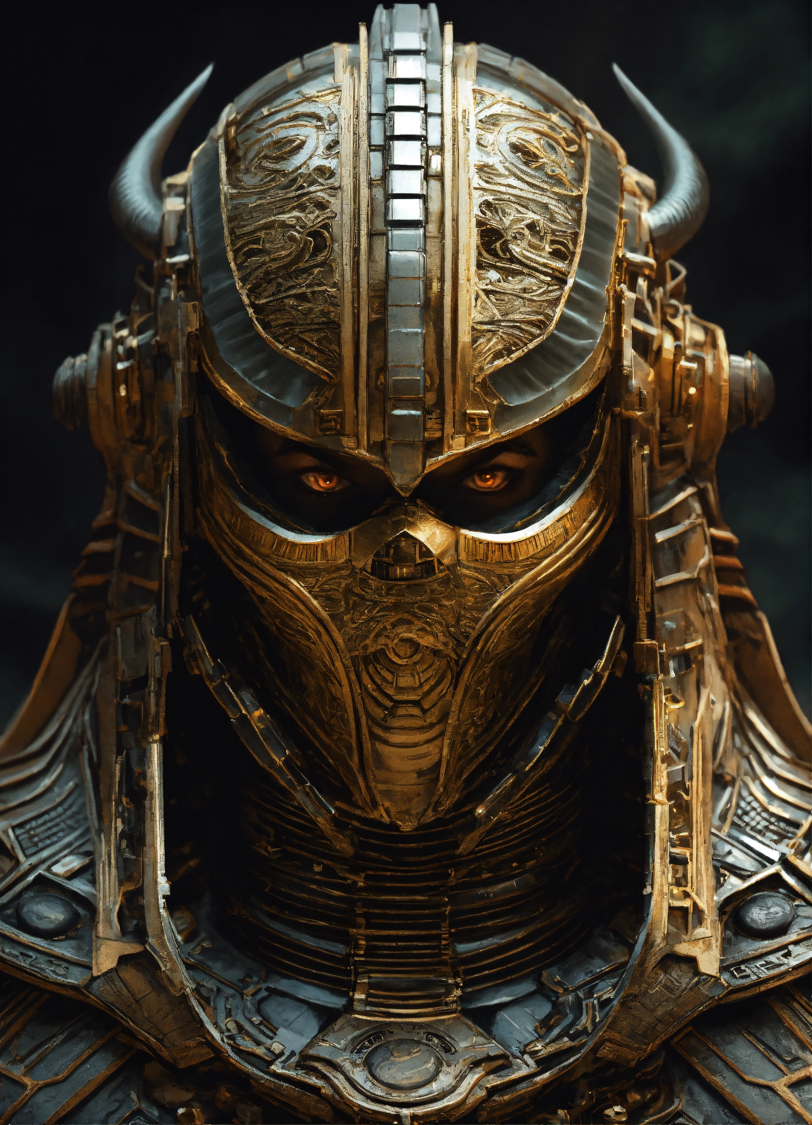Lexica - A close up of a mummy wearing a helmet, symmetrical sci-fi art ...