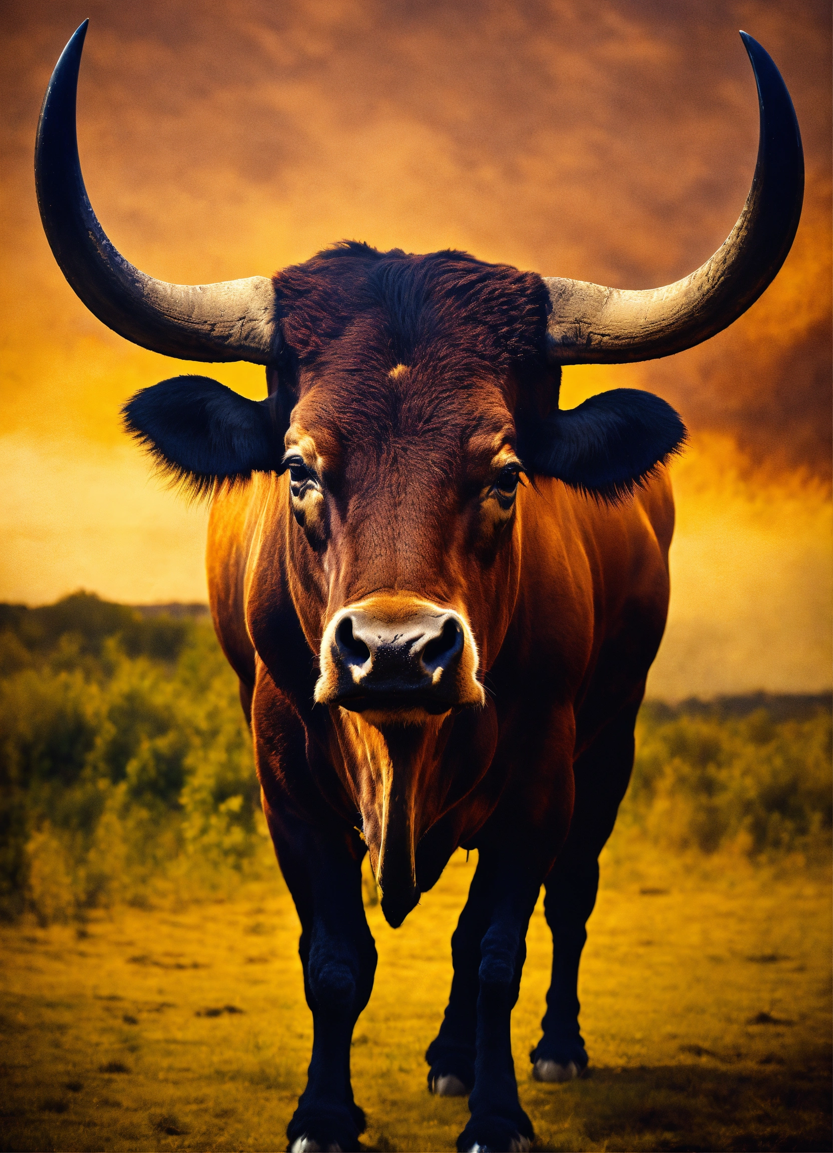 Lexica - Un toro con corona y cuernos. hipperrealista