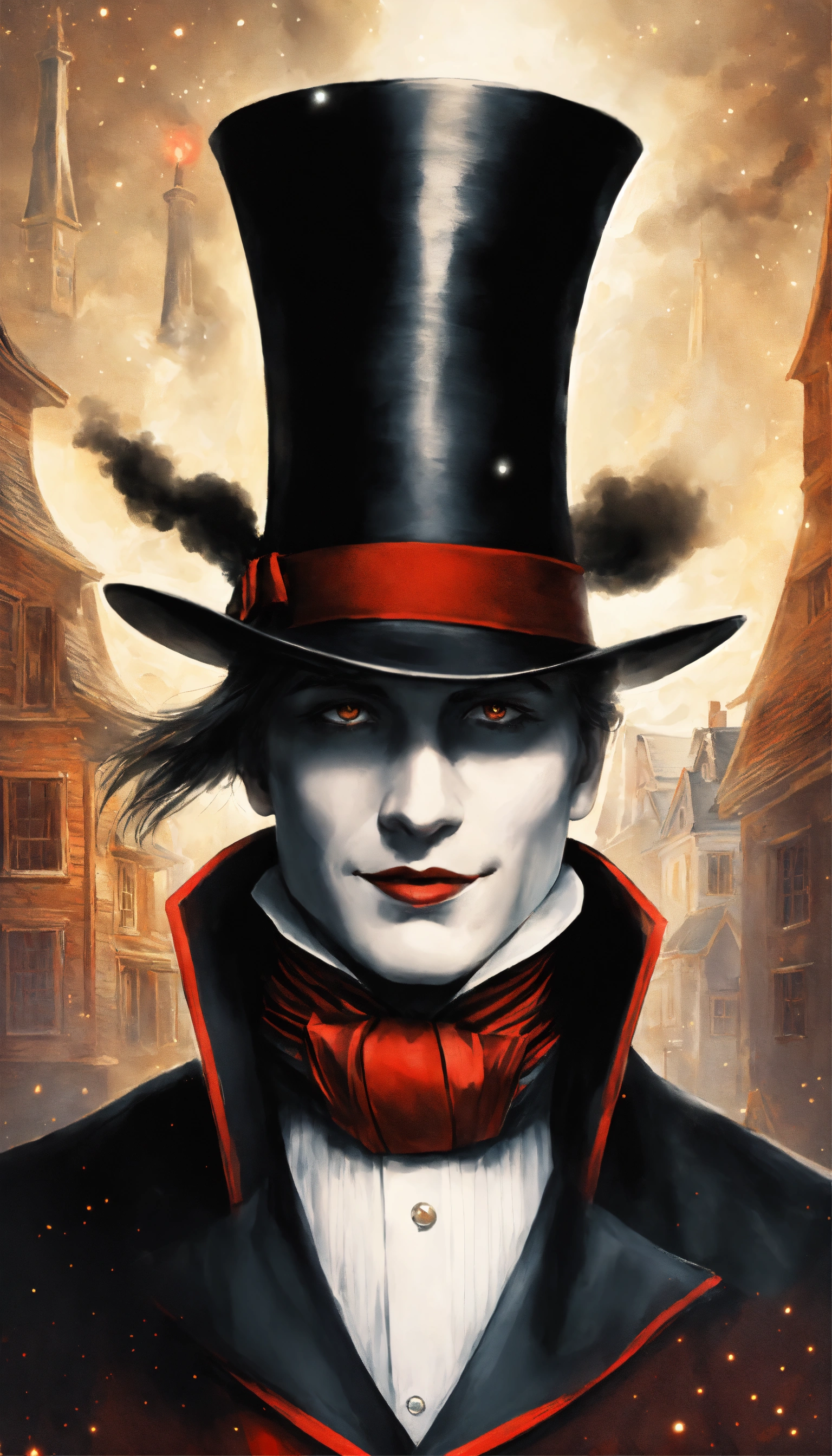 Lexica - In the center of the image is a classic black magician's top ...