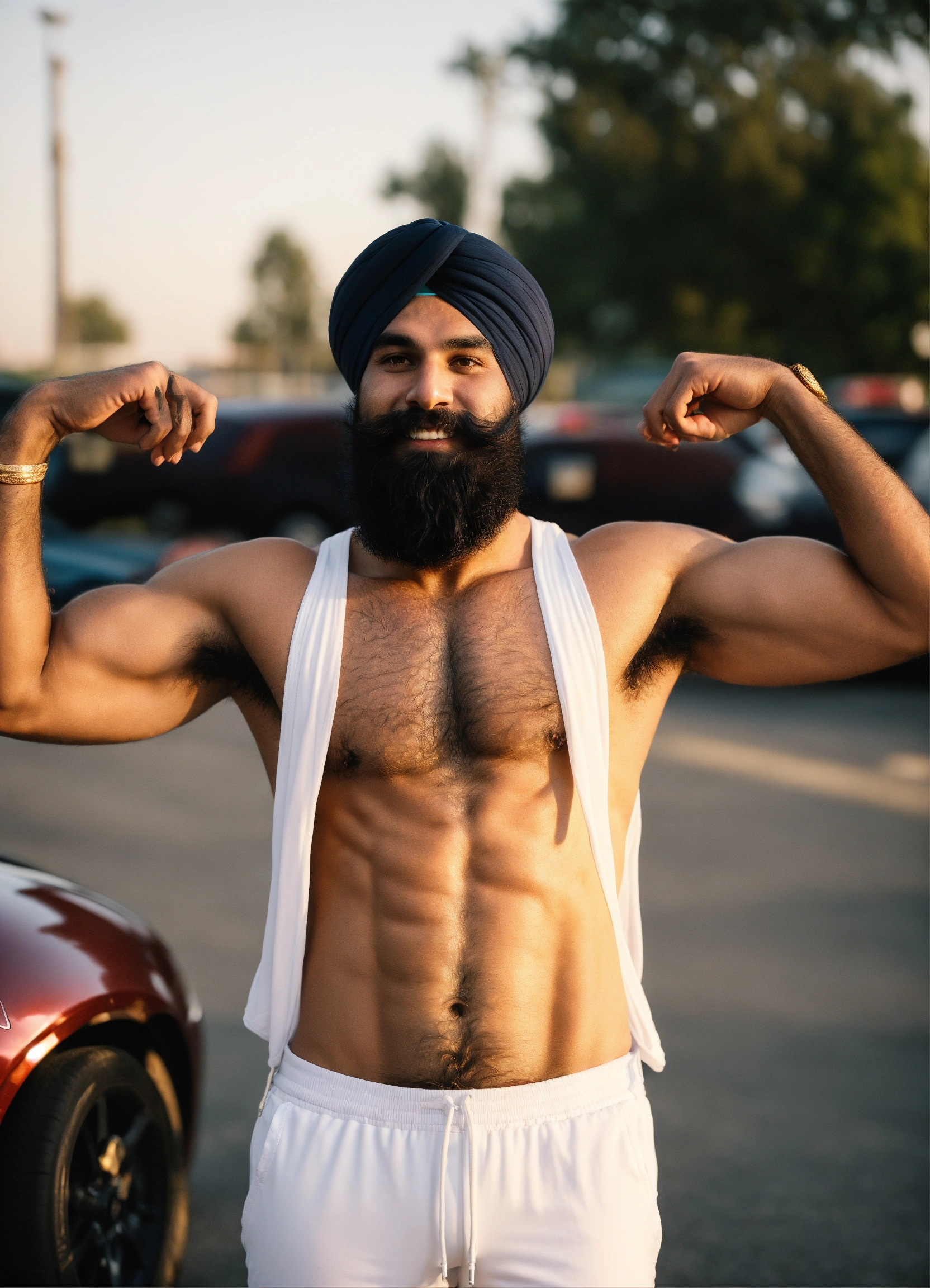 Lexica - A portrait photo of a handsome slim sikh ahtlete, average body ...