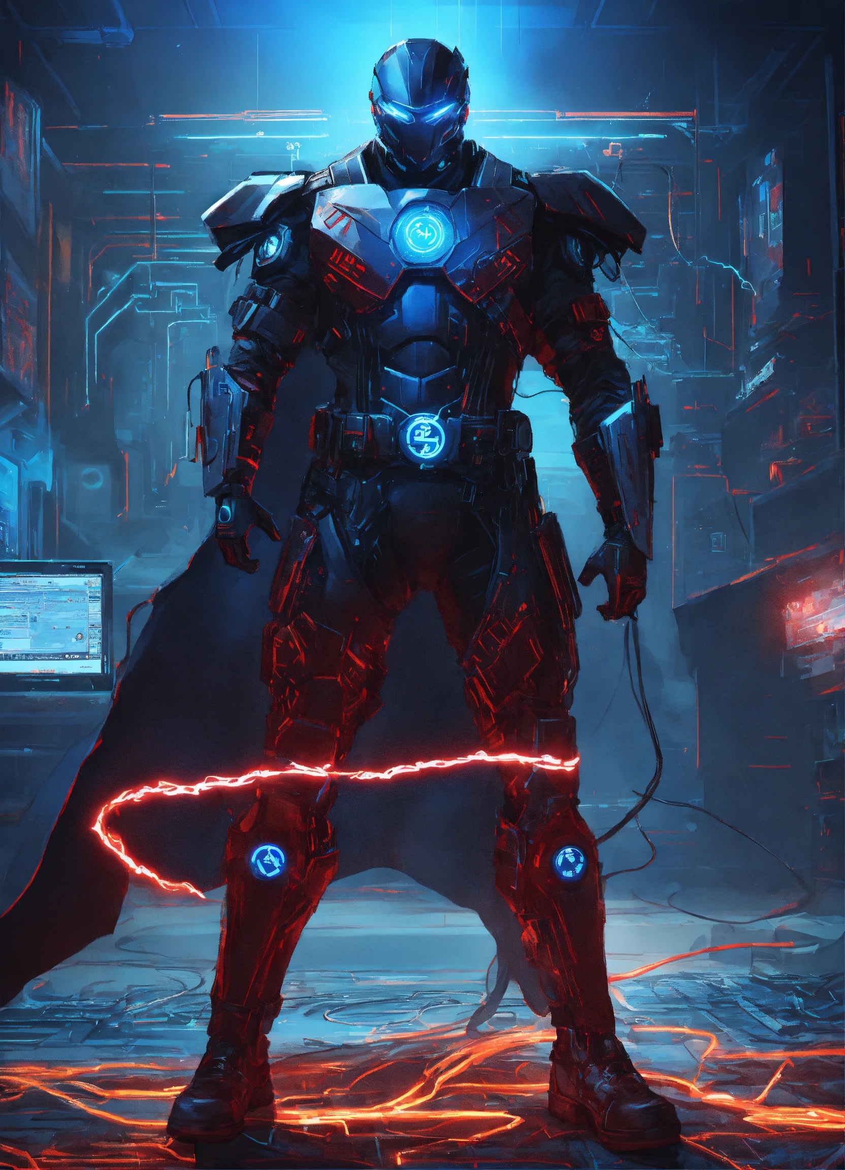 Lexica - Realistic illustration art, ink, Blackout's superpowers, he's ...