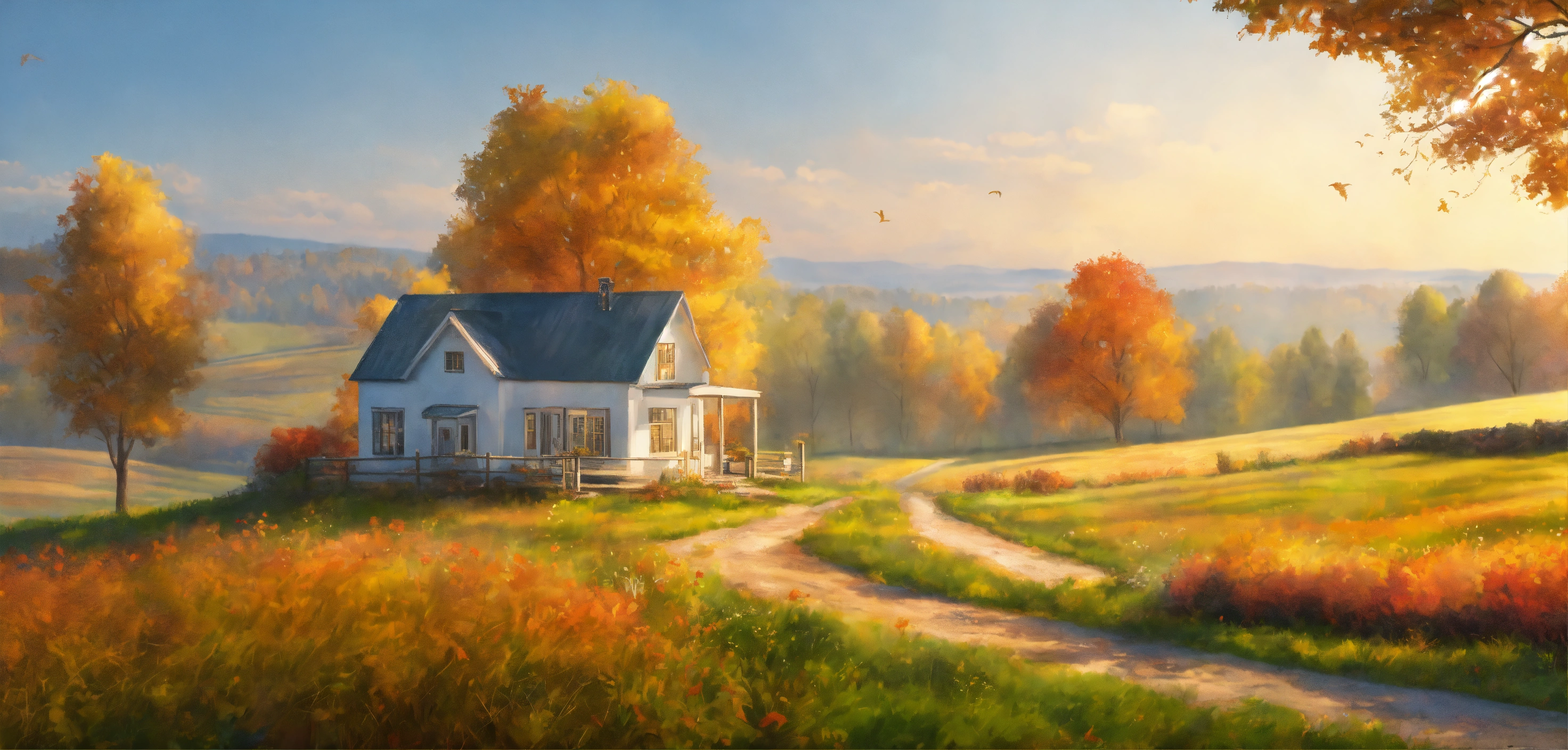 Lexica - A serene fall meadow landscape in the daytime. high-definition ...
