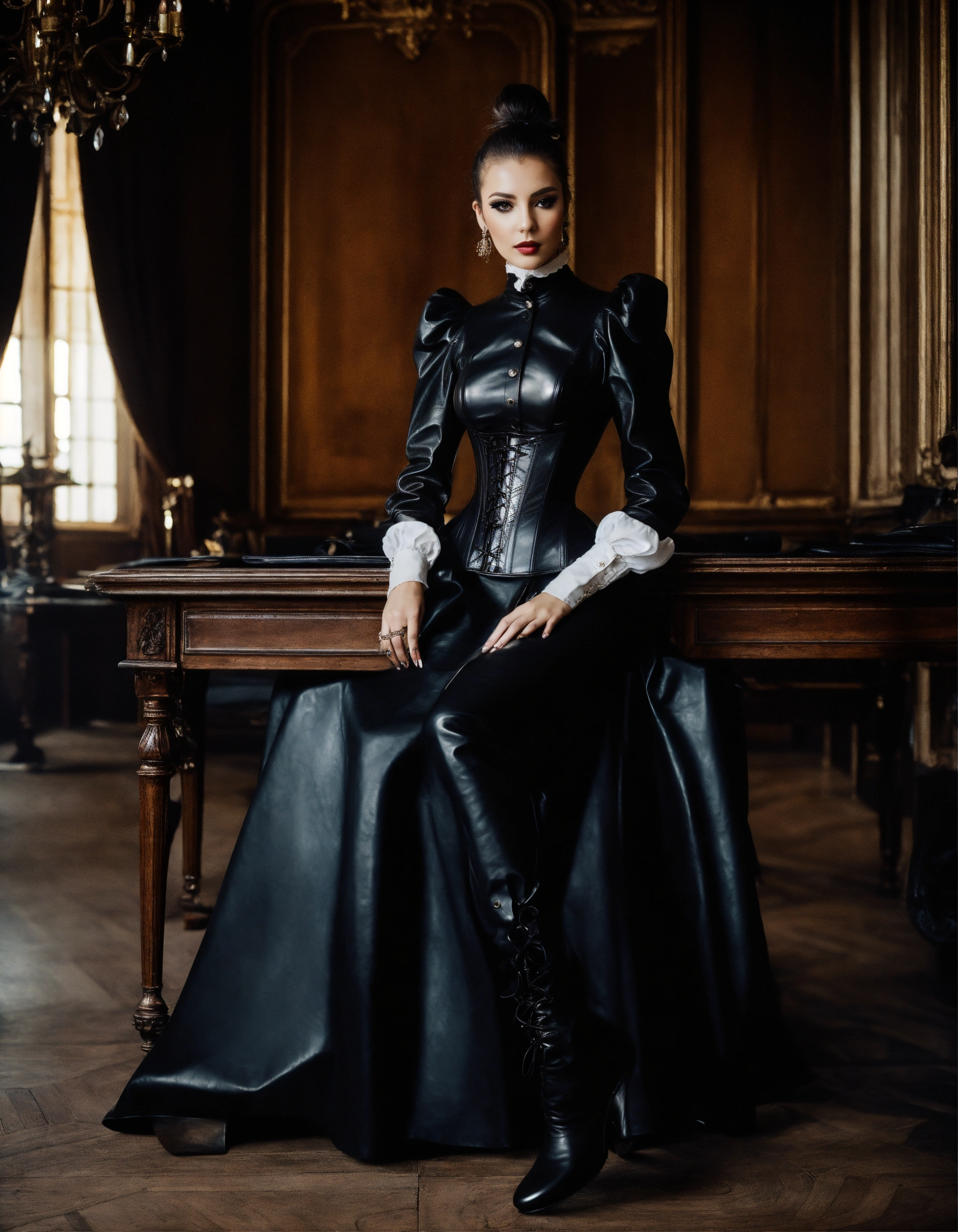 Lexica - Stunning french seductress woman fashion model sitting ...