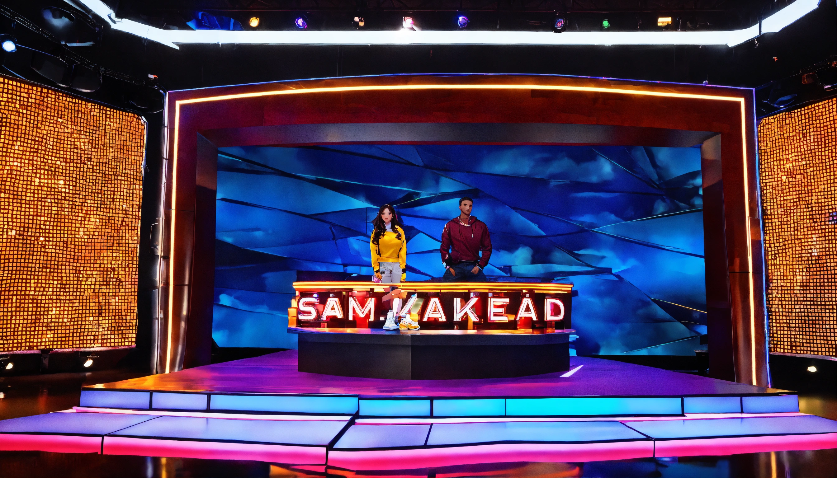 Lexica - Sneakerhead Game Show arena studio with dramatic lighting with ...