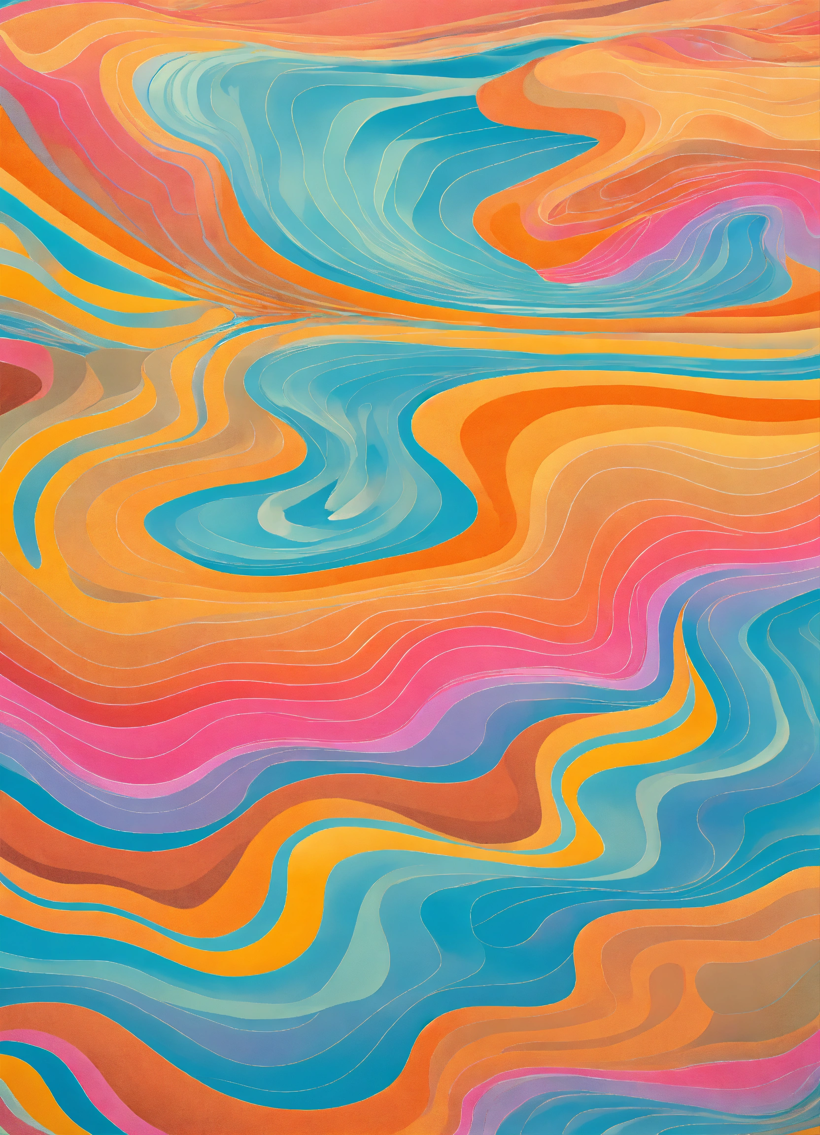 Lexica - Psychedelic pattern coastal, muted color, minimalist surreal ...