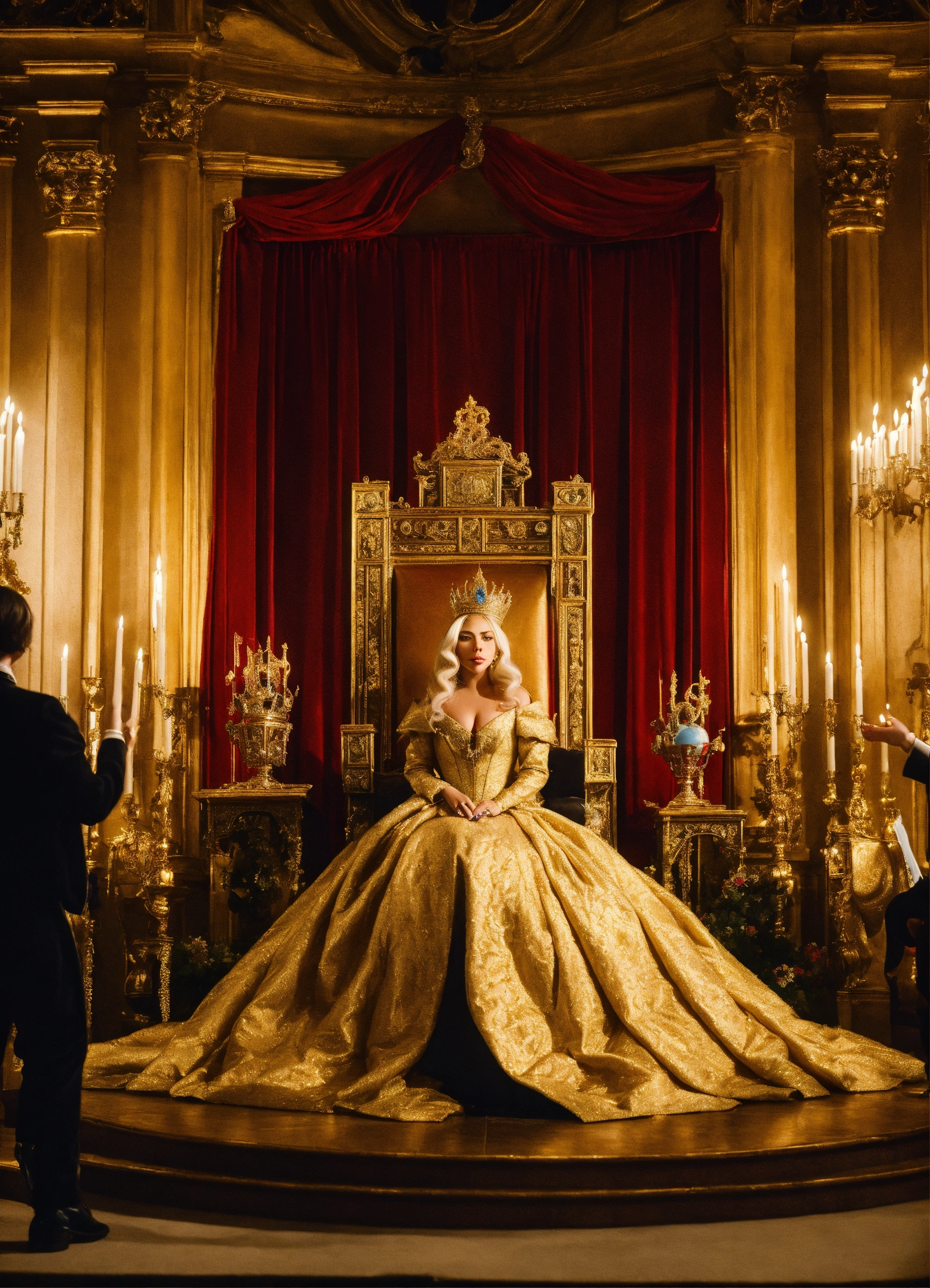 Lexica - Lady Gaga as an enchanted 17th century English queen sitting ...