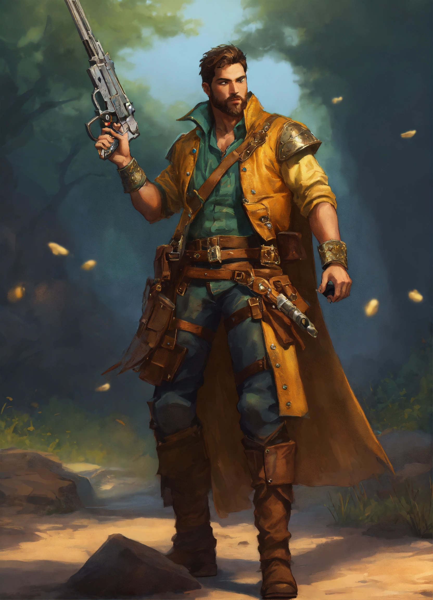 Lexica - Male human bounty hunter treasure seeker, with a dueling ...