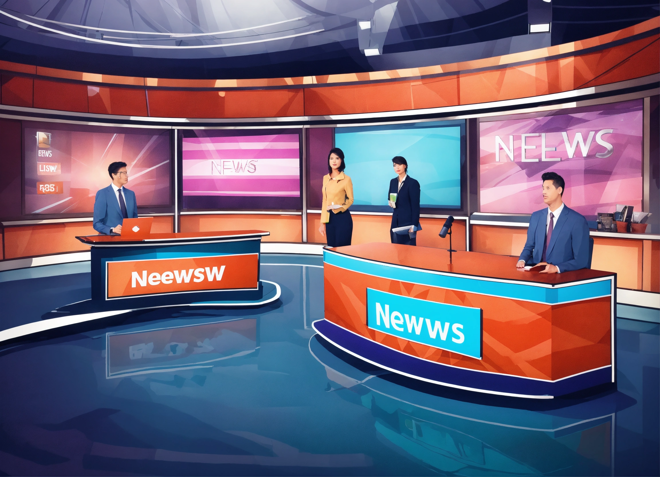 Lexica - Illustration of a news show background