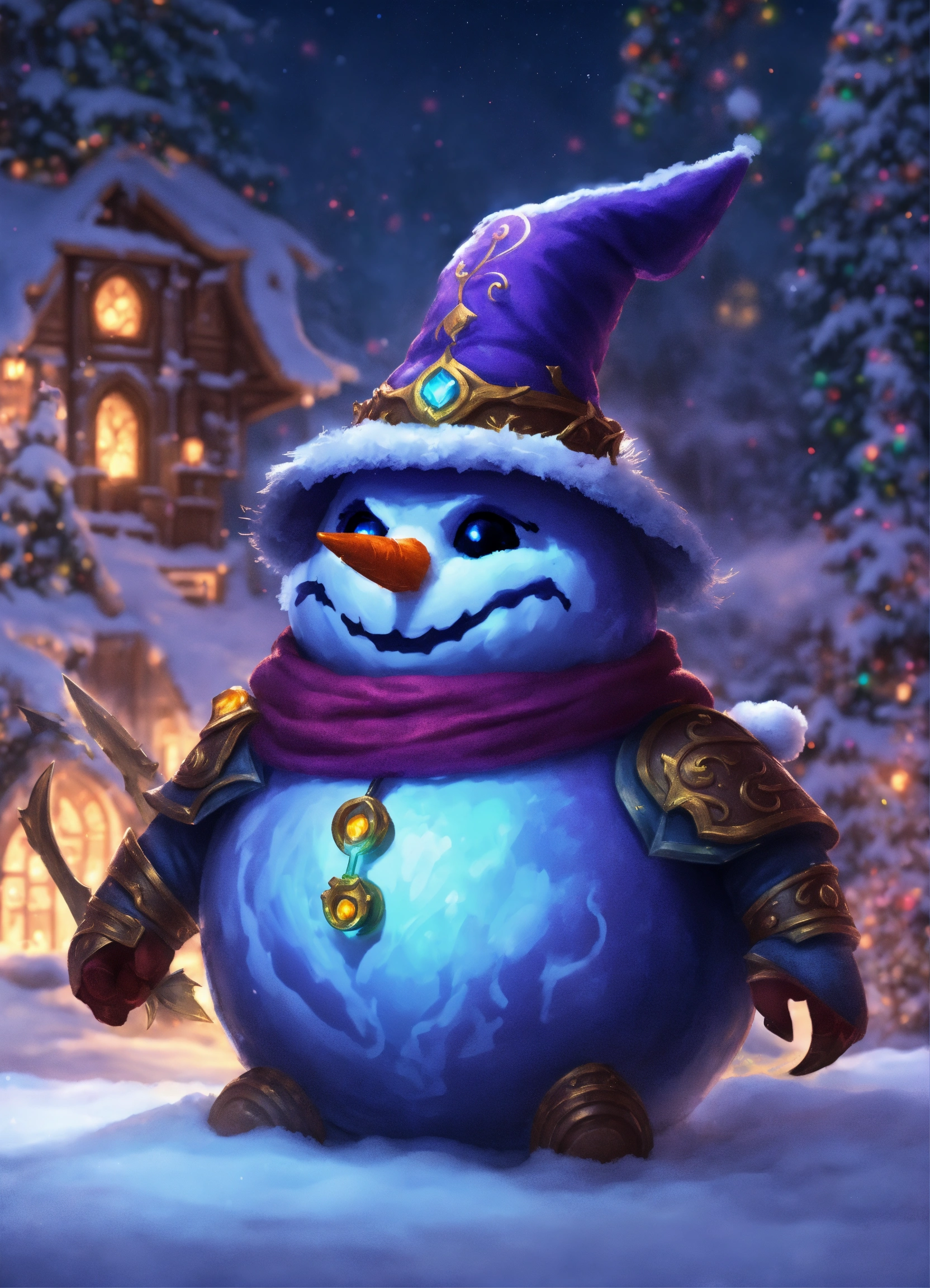 Lexica - A snowman in thé shape of a night elf from World of Warcraft ...