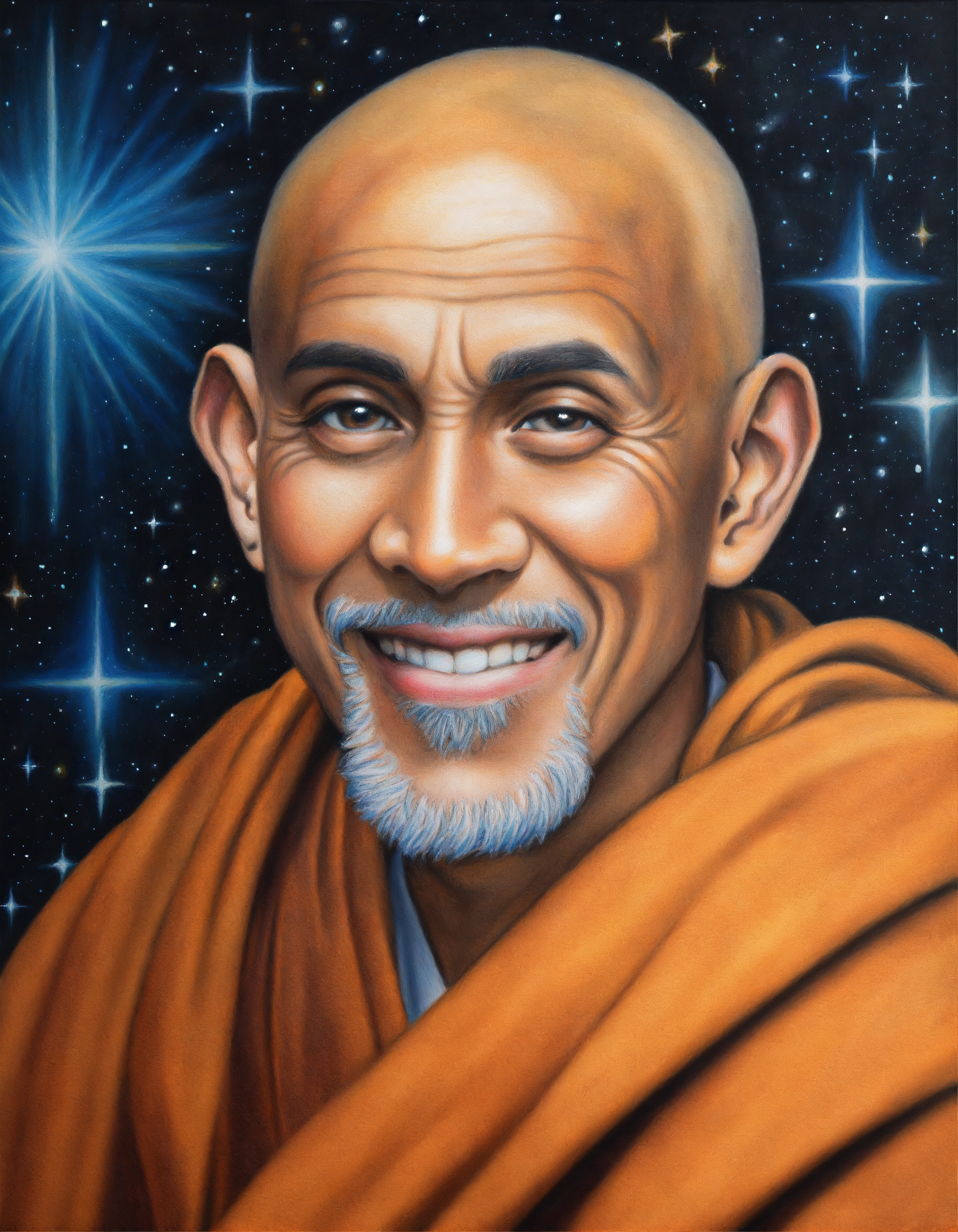 Lexica - Realistic painted colored pencil drawing of Portrait of a monk ...